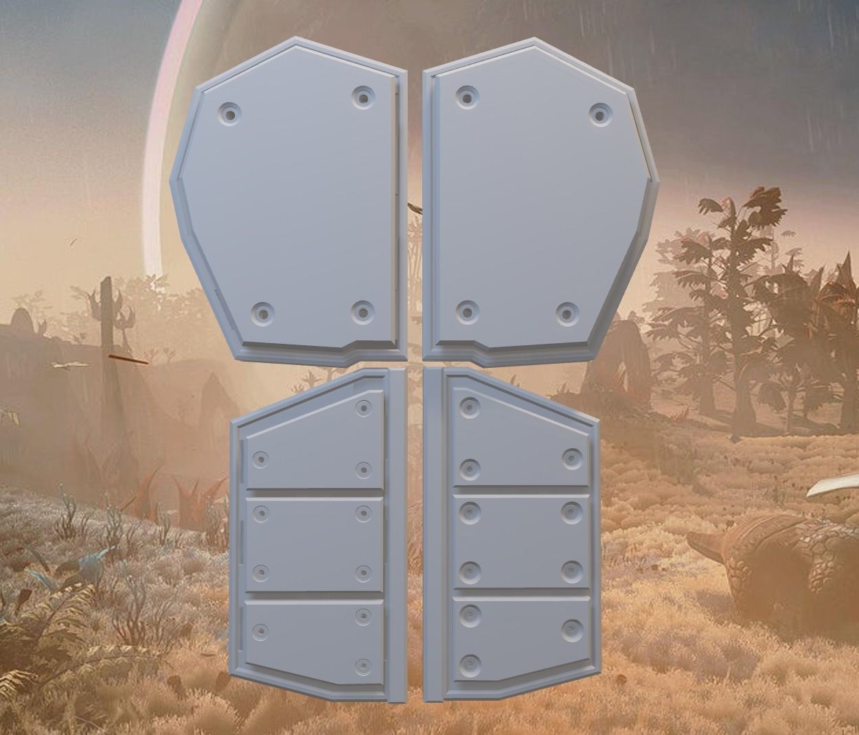 Full set of Sci-fi armour with front and back plates 3D model 3D ...