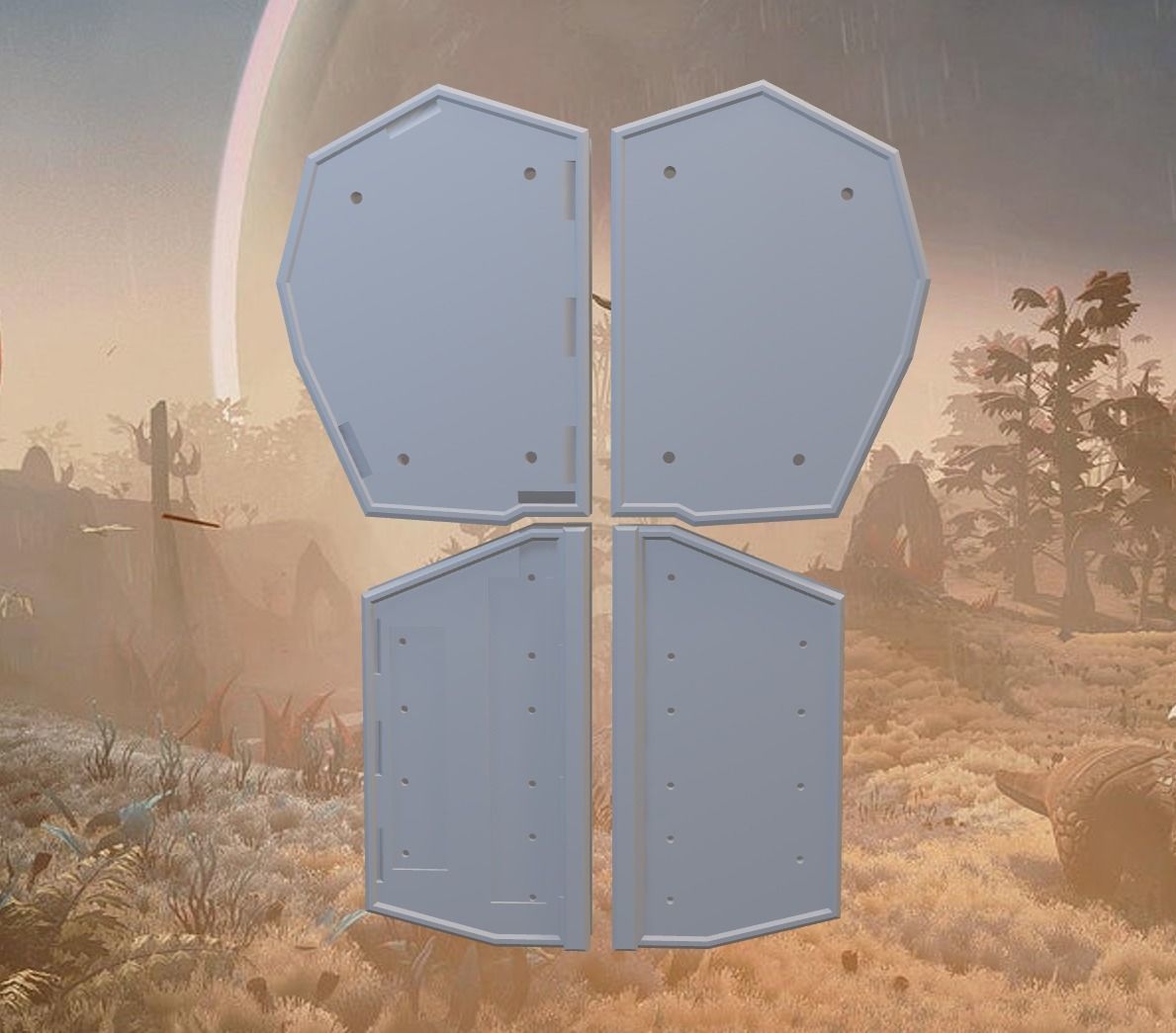Sci fi Armour Back plates only 3D model 3D printable | CGTrader