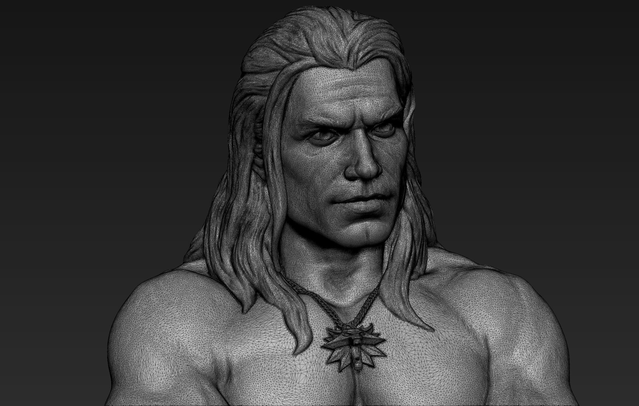 Henry Cavill The Witcher Bust 3D model | CGTrader