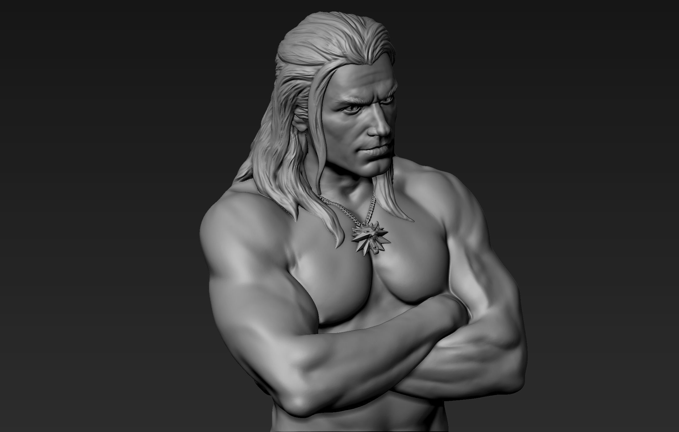 Henry Cavill The Witcher Bust 3D model | CGTrader