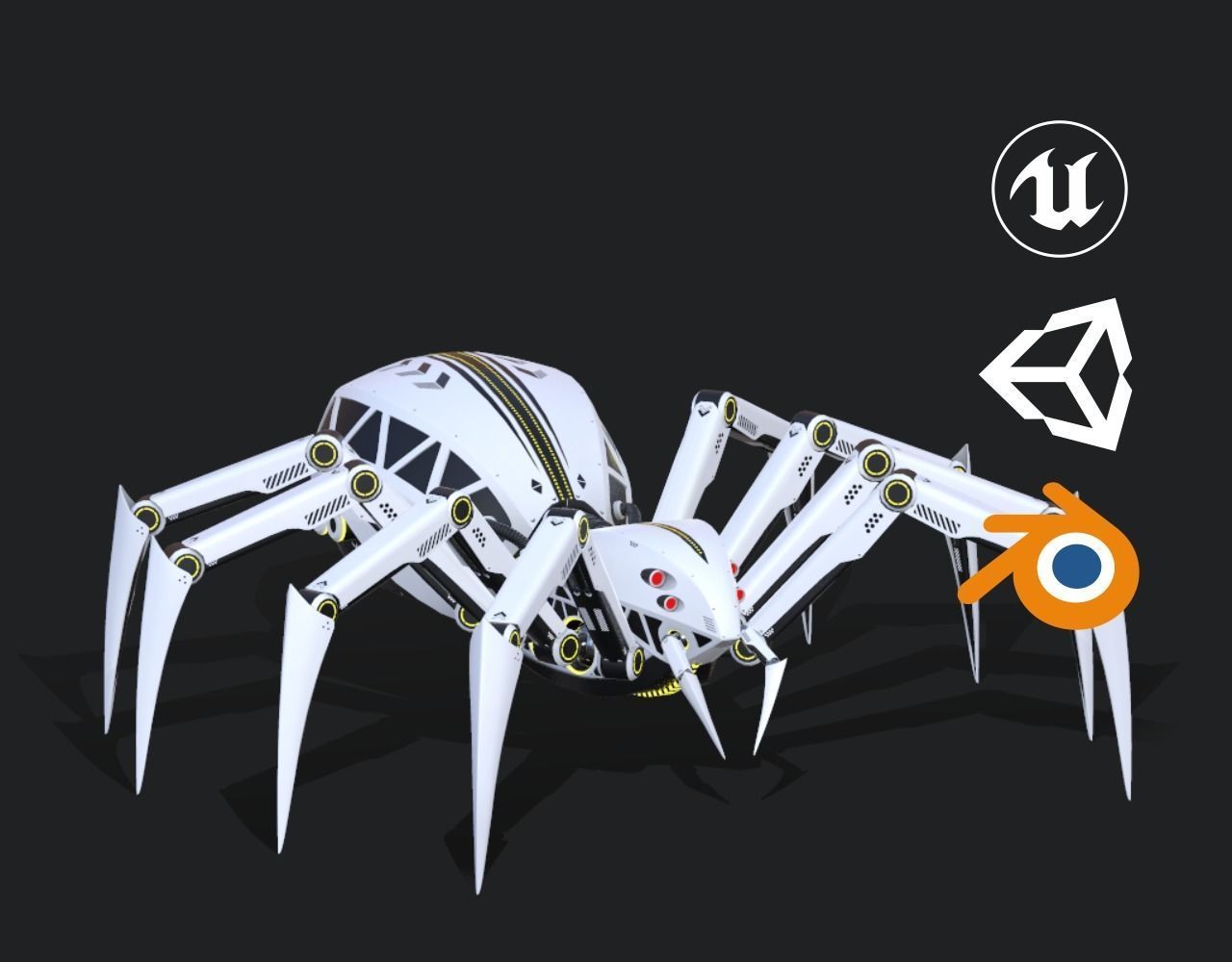 3D model Spider Robot VR / AR / low-poly rigged animated | CGTrader