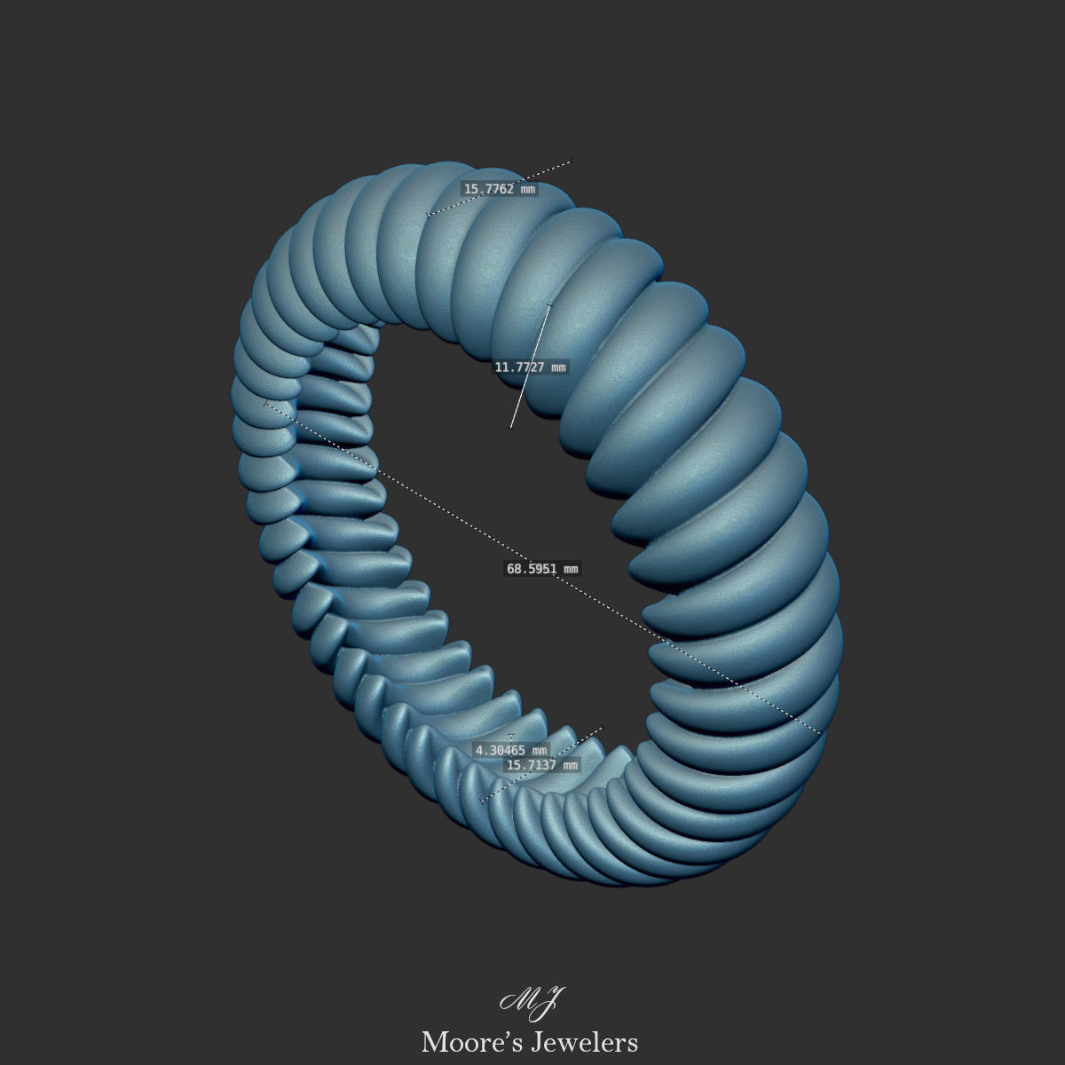 Rounded Rope Pattern Bangle Bracelet Stl File 3D model 3D printable ...