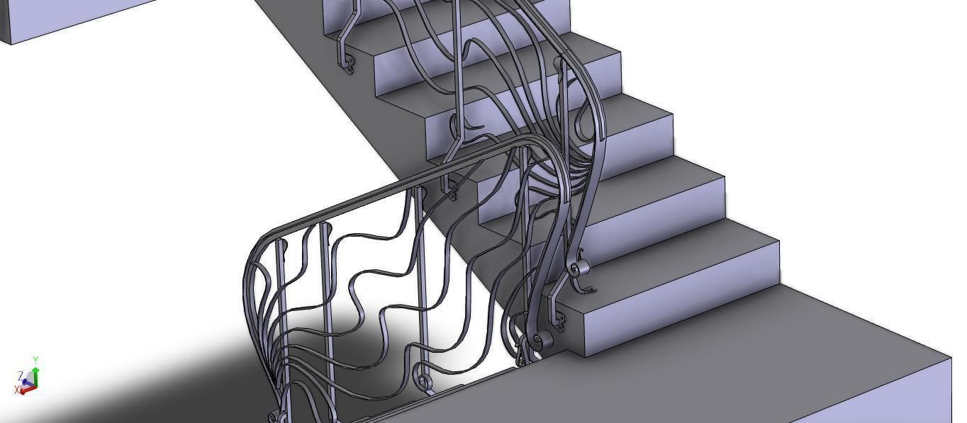 Multi level handrail 3D model | CGTrader