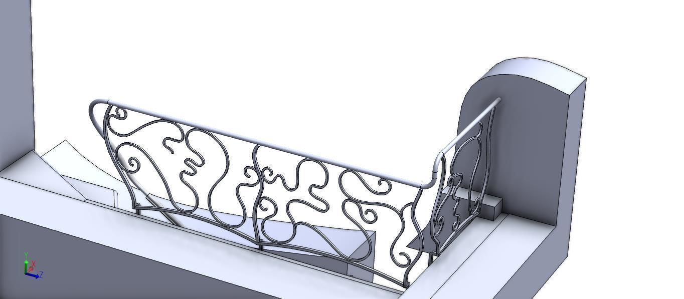 Twisted handrail and staircase 3D model | CGTrader