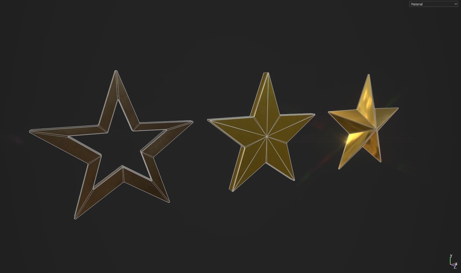 3D model Star lowpoly 3D model golden VR / AR / low-poly | CGTrader