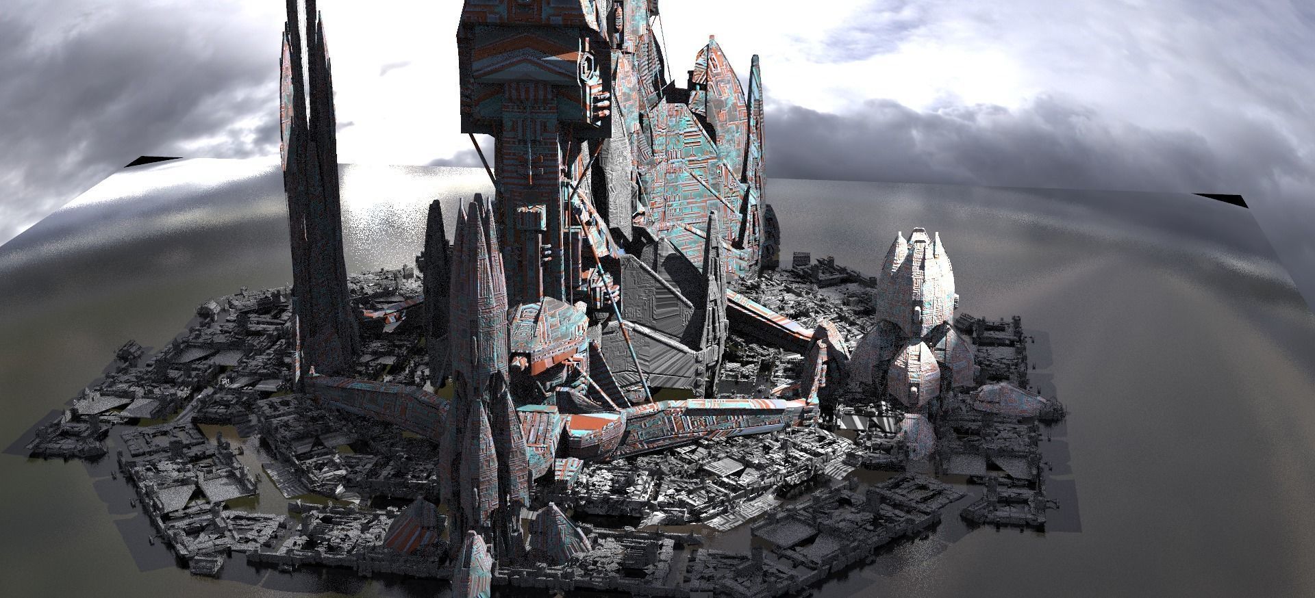 Alien Base Tower Designs Kit bash 3D model | CGTrader