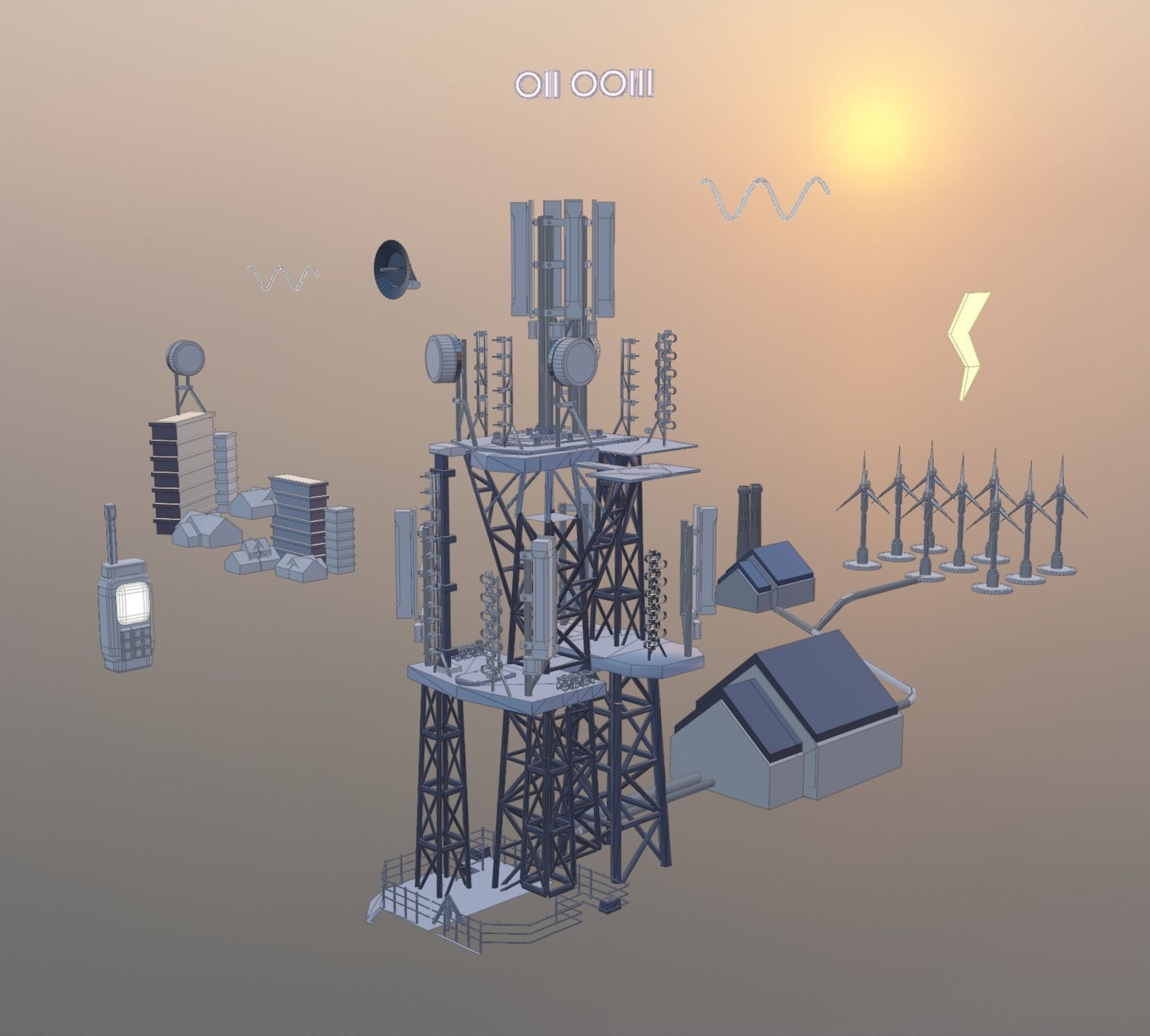 Cell Tower Kit 3D model | CGTrader
