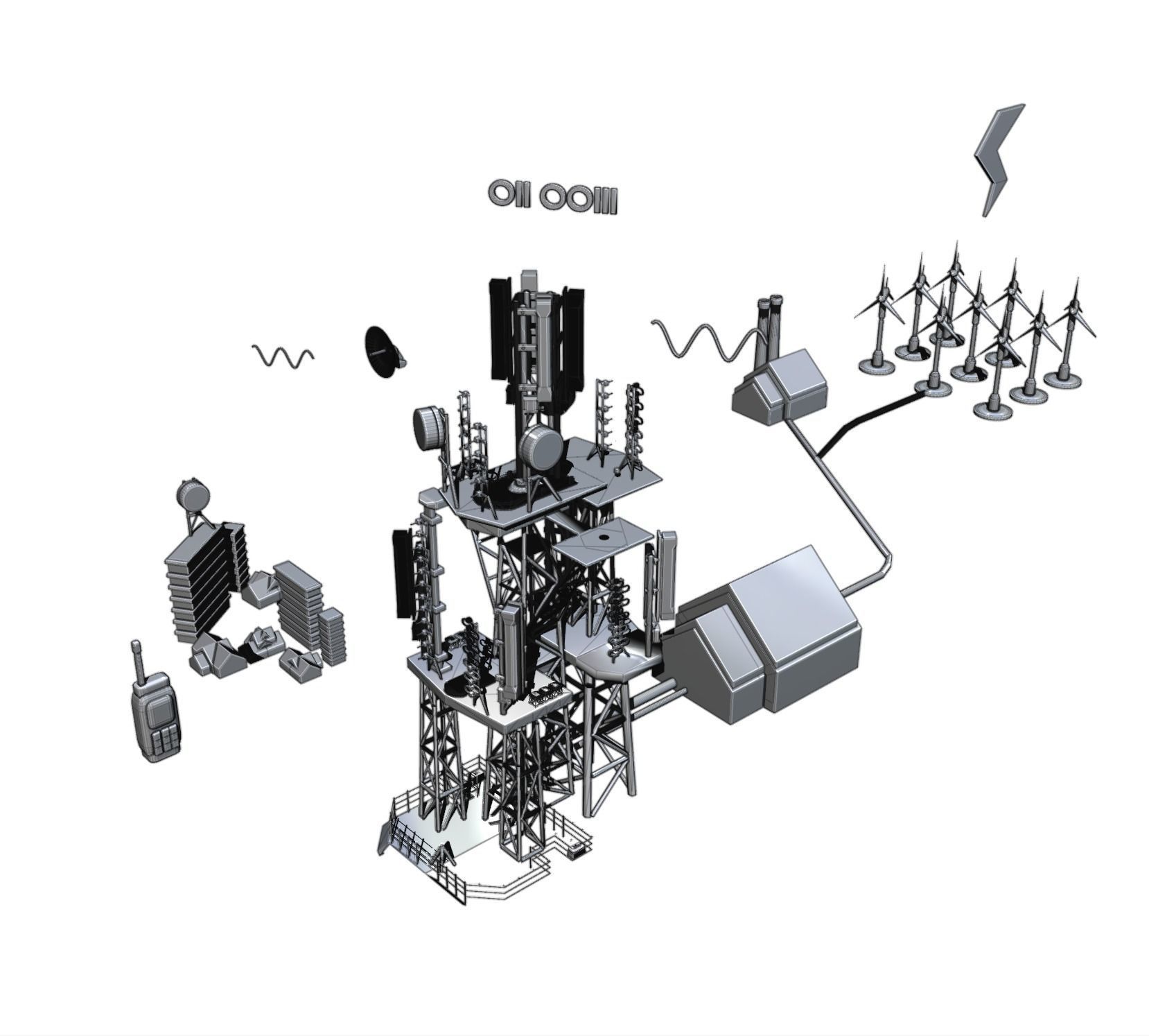 Cell Tower Kit 3D model | CGTrader