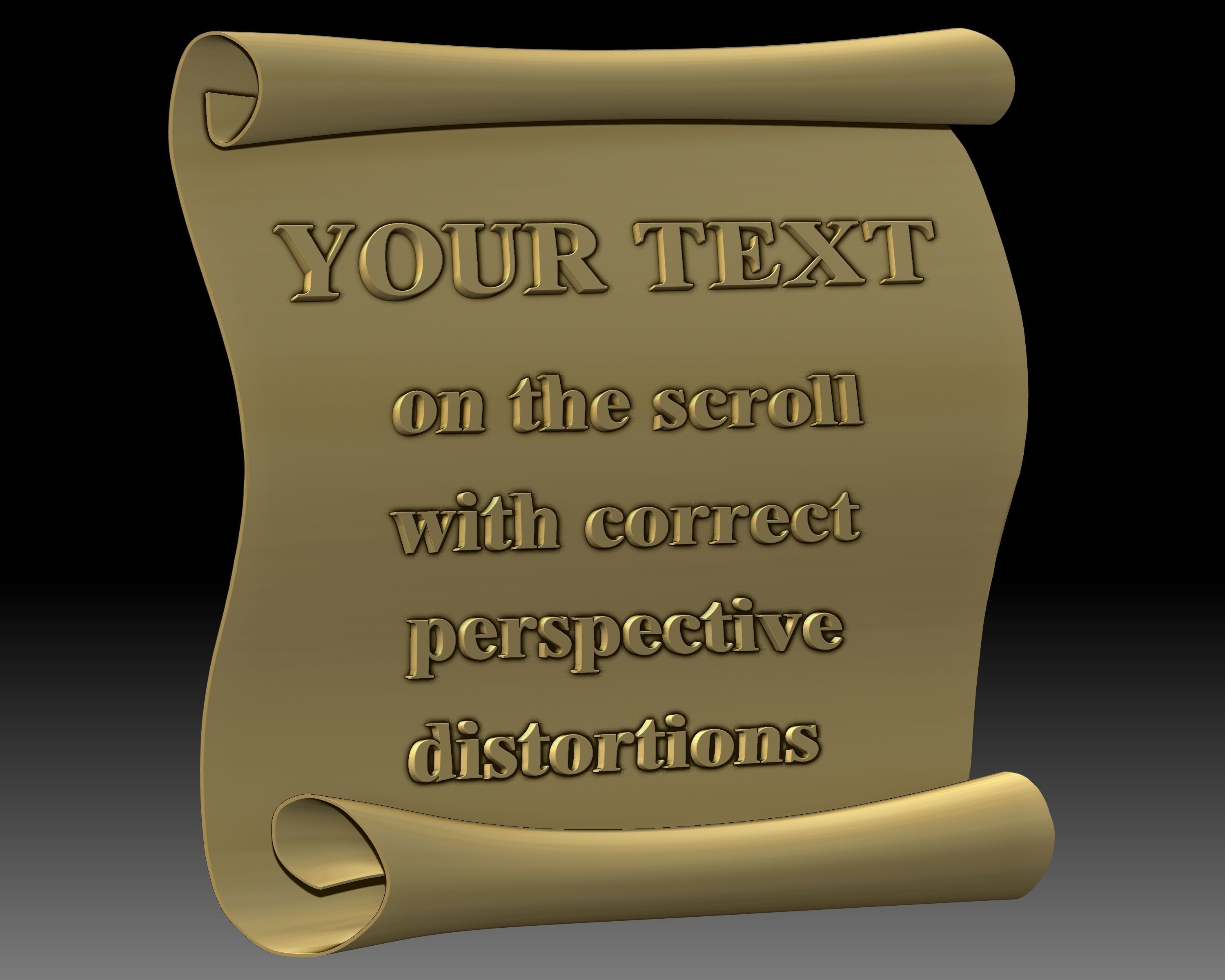 Your text and or logo on the scroll - bas-relief 3D model 3D printable ...