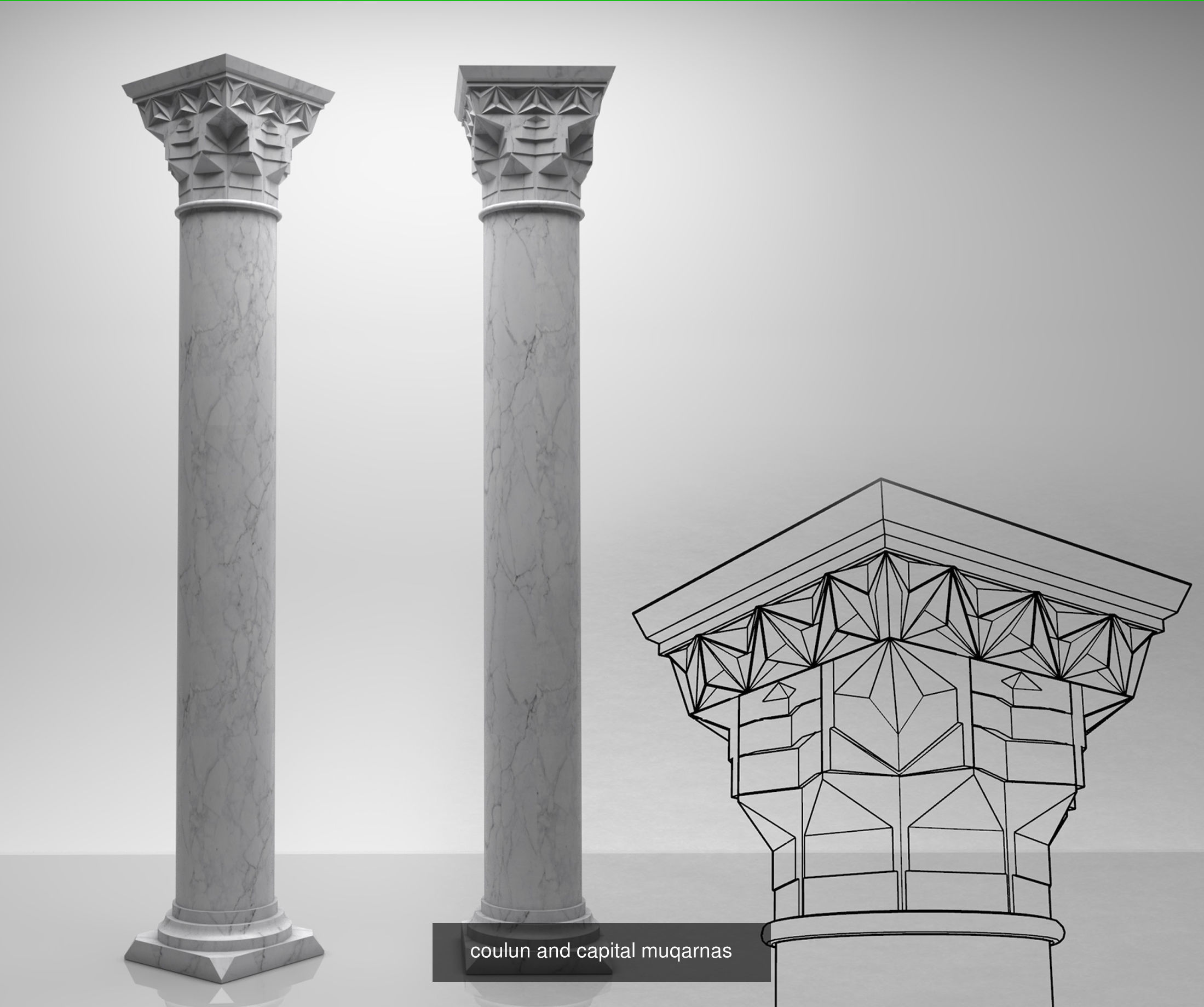 Muqarnas columns 3D Model Collection | CGTrader