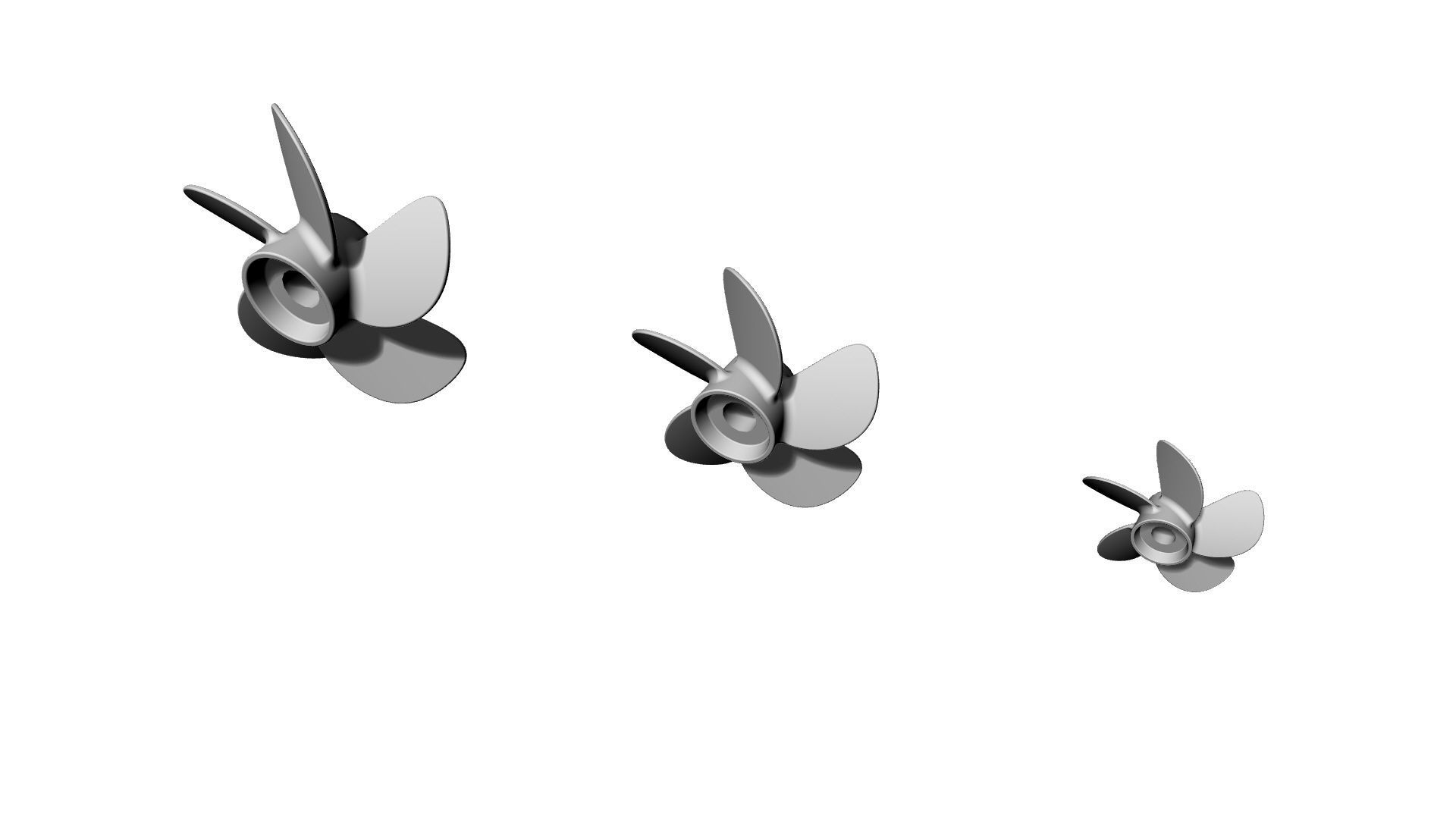 3 Sizes 5 Blade Propeller 3D model 3D printable | CGTrader
