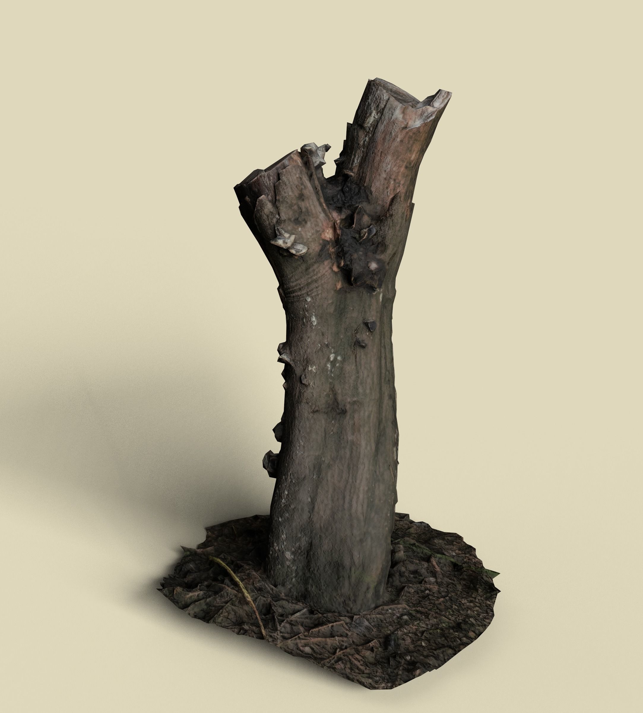 3D model 3d Tree Roots middle polygon PBR model VR / AR / low-poly ...