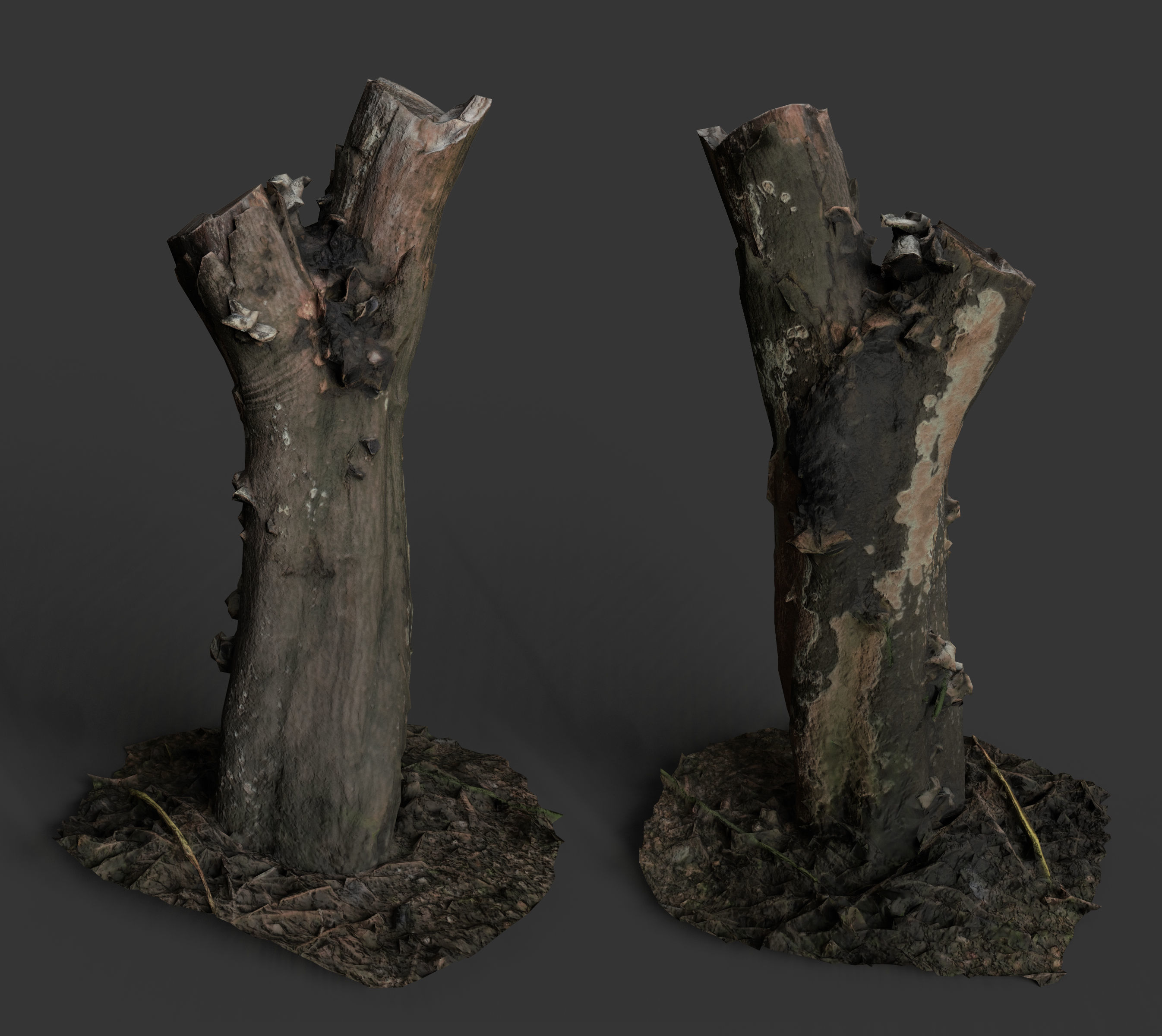 3D model 3d Tree Roots middle polygon PBR model VR / AR / low-poly ...