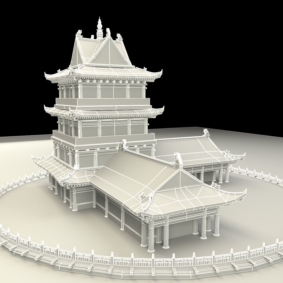 Chinese ancient building 3D model | CGTrader