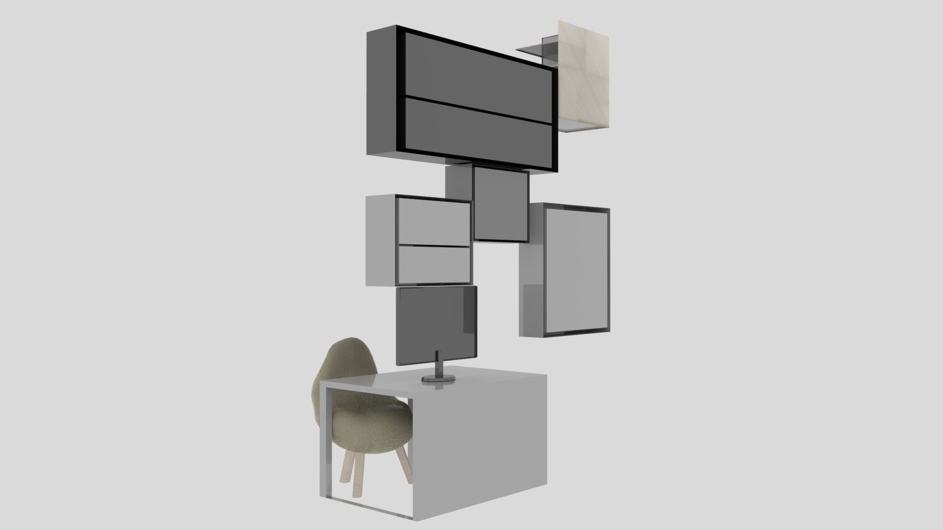 Desk Cabinet and Cupboard 3D model | CGTrader