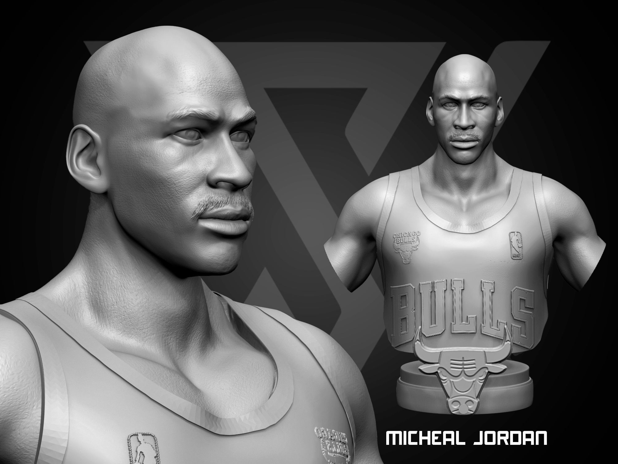 Micheal Jordan 3D Printable 5 3D model 3D printable | CGTrader