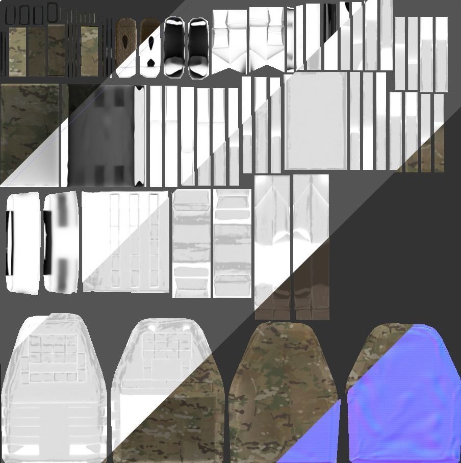 3D model MILITARY Game Ready Vest WARTECH TV-110 Plate Carrier VR / AR / low-poly | CGTrader