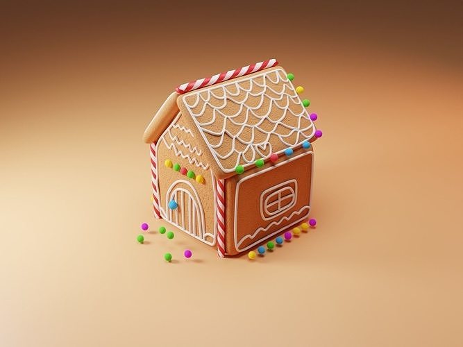 Stylized Gingerbread house 3D model 3D printable | CGTrader