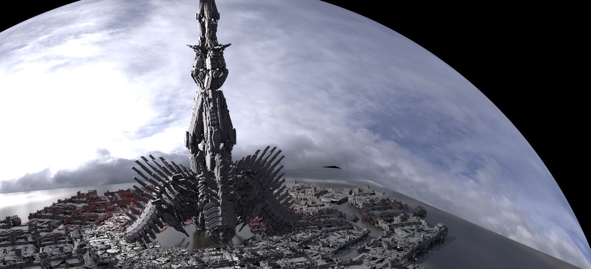 Sci Fi Skeleton towers 3 3D model | CGTrader