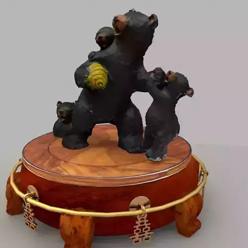 Chinese display stand with bear 3D model | CGTrader