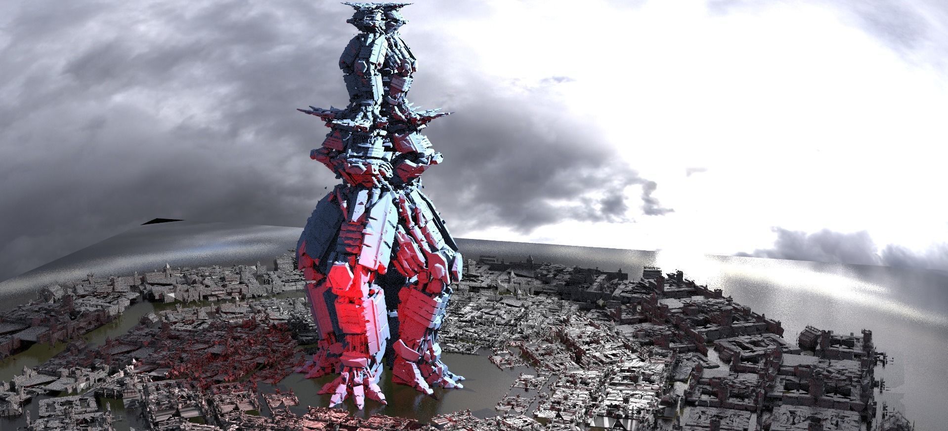 Sci Fi Skeleton towers 6 3D model | CGTrader