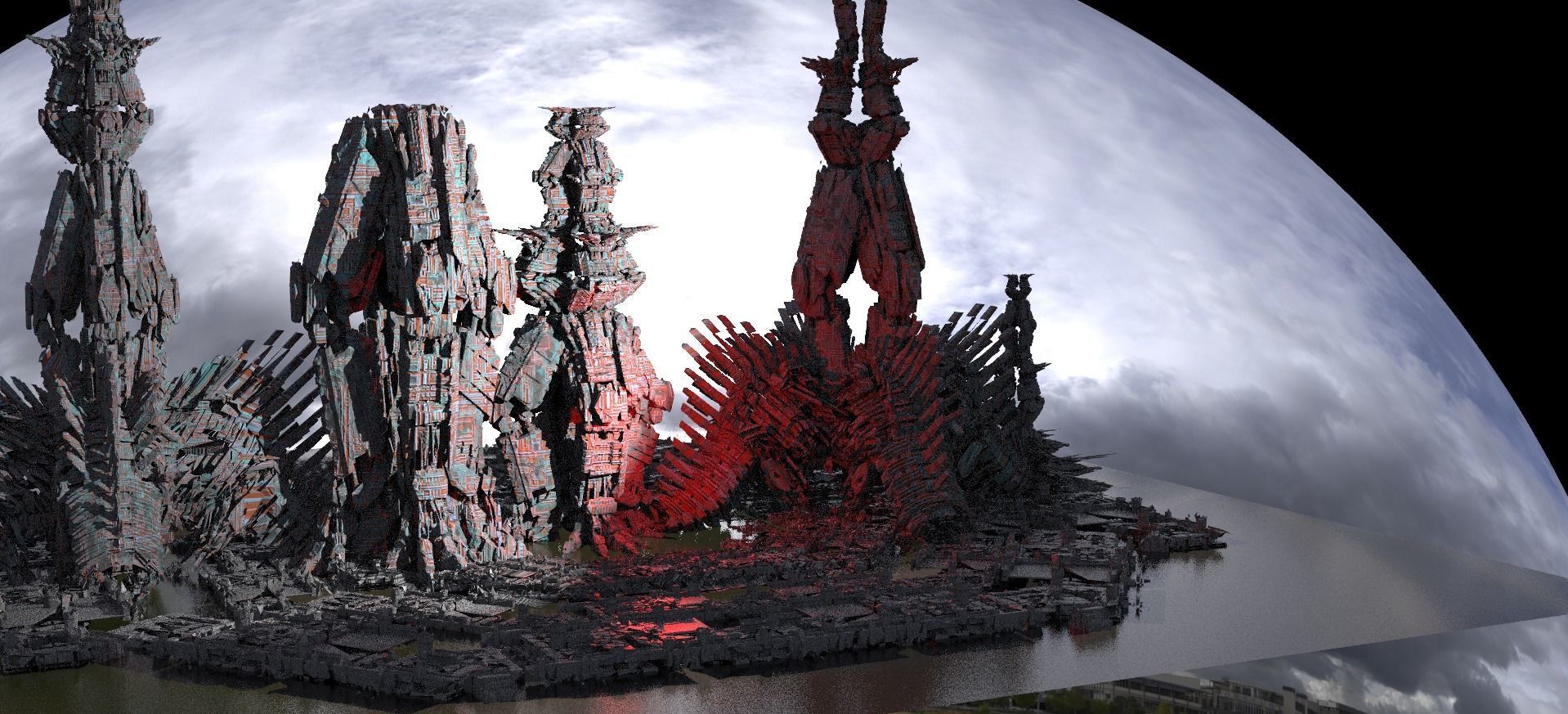 Robot Tower architecture Kit bash 3D model | CGTrader