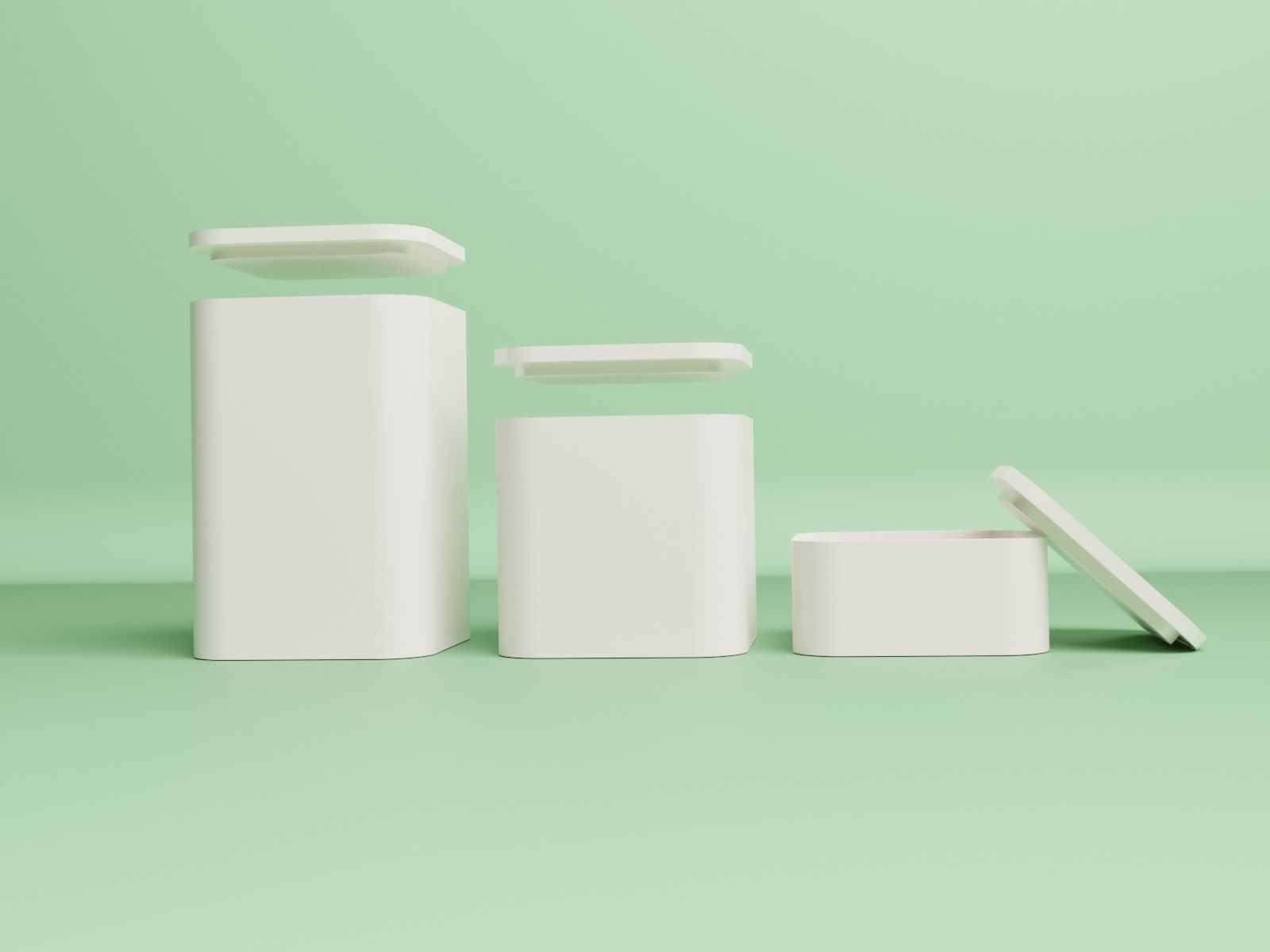 Set of boxes with lids 3D model 3D printable | CGTrader