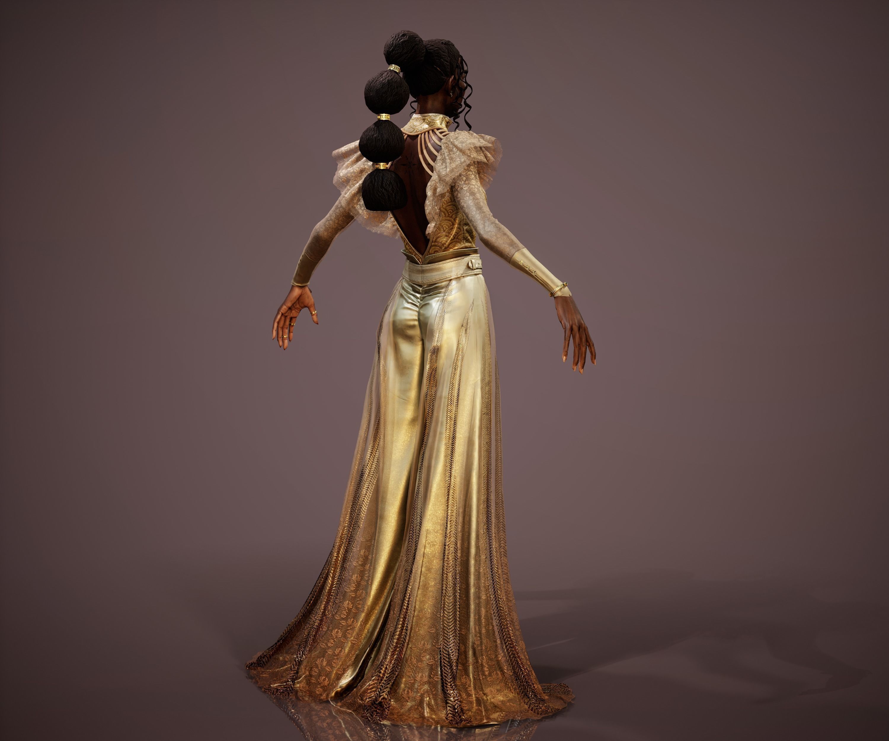 3D model Sybil - high fashion black woman VR / AR / low-poly | CGTrader