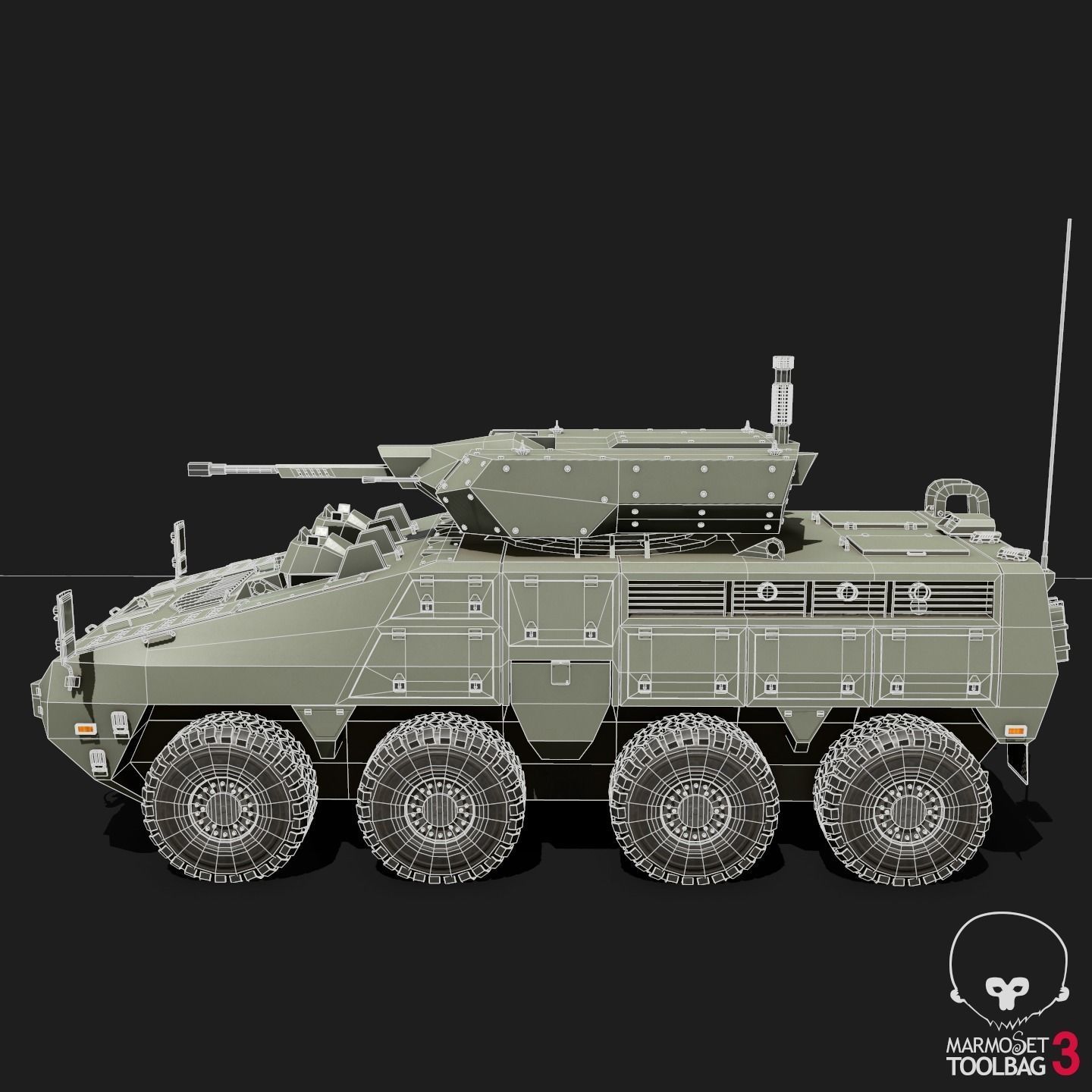 3D model BARYS 8x8 Armoured Wheeled Vehicle VR / AR / low-poly | CGTrader