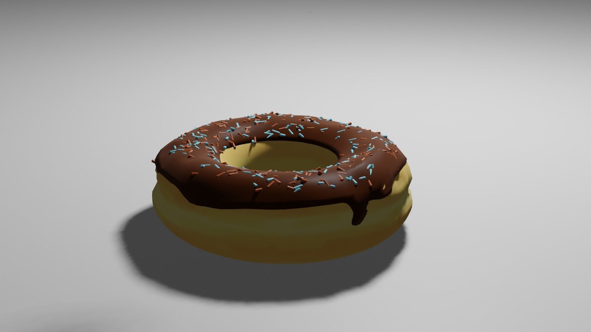 3D model Donut PBR low-poly game ready with chocolate and sprinkles VR ...