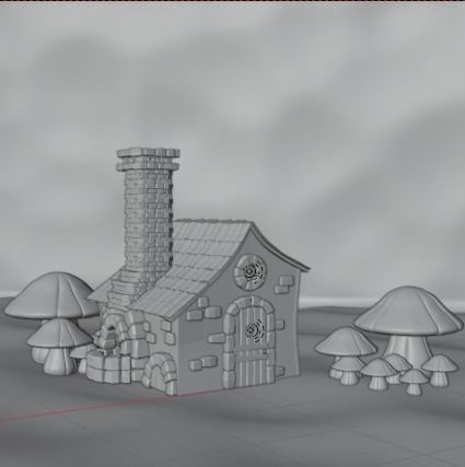 Pixie House With Mushrooms 3D model | CGTrader