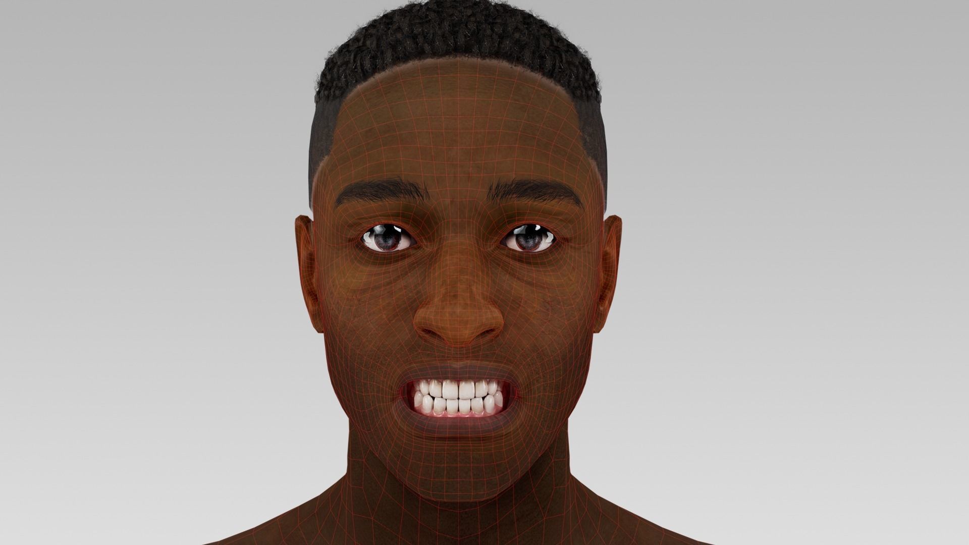 3D model Black Man Realistic Character Low-poly 3D model VR / AR / low ...