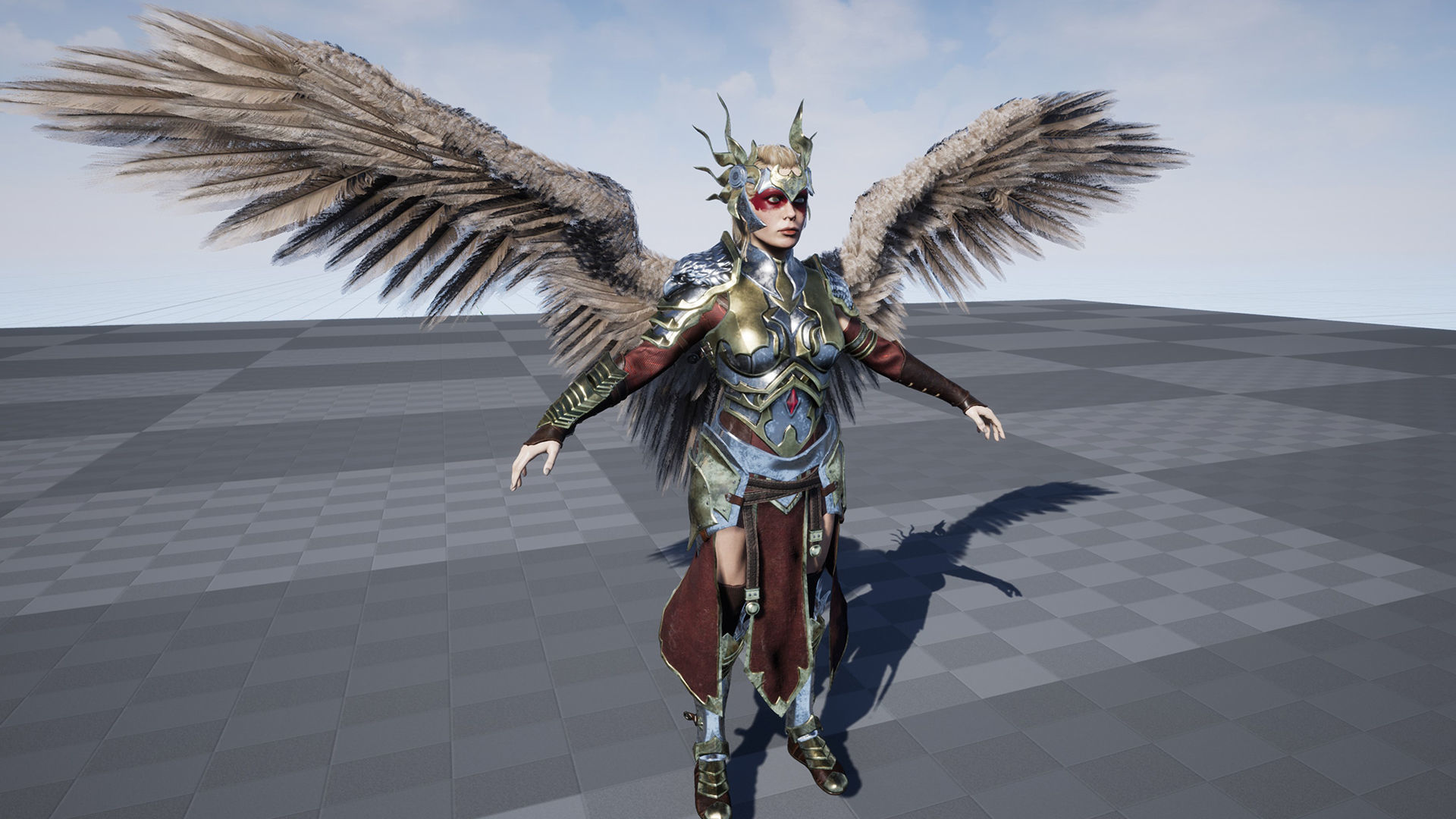 3D model Valkyrie female warrior VR / AR / low-poly rigged animated ...