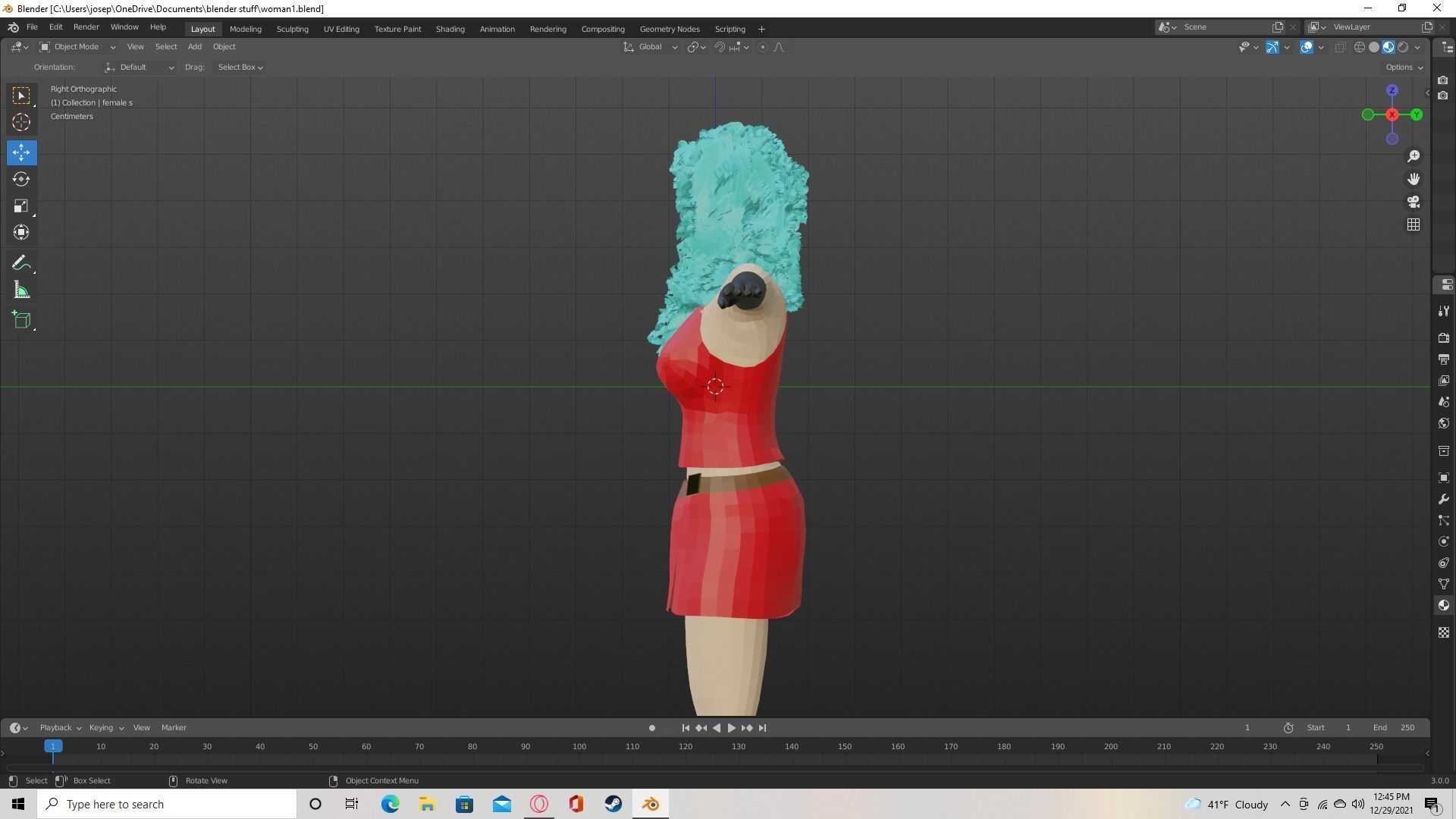 3D model fancy lady VR / AR / low-poly | CGTrader
