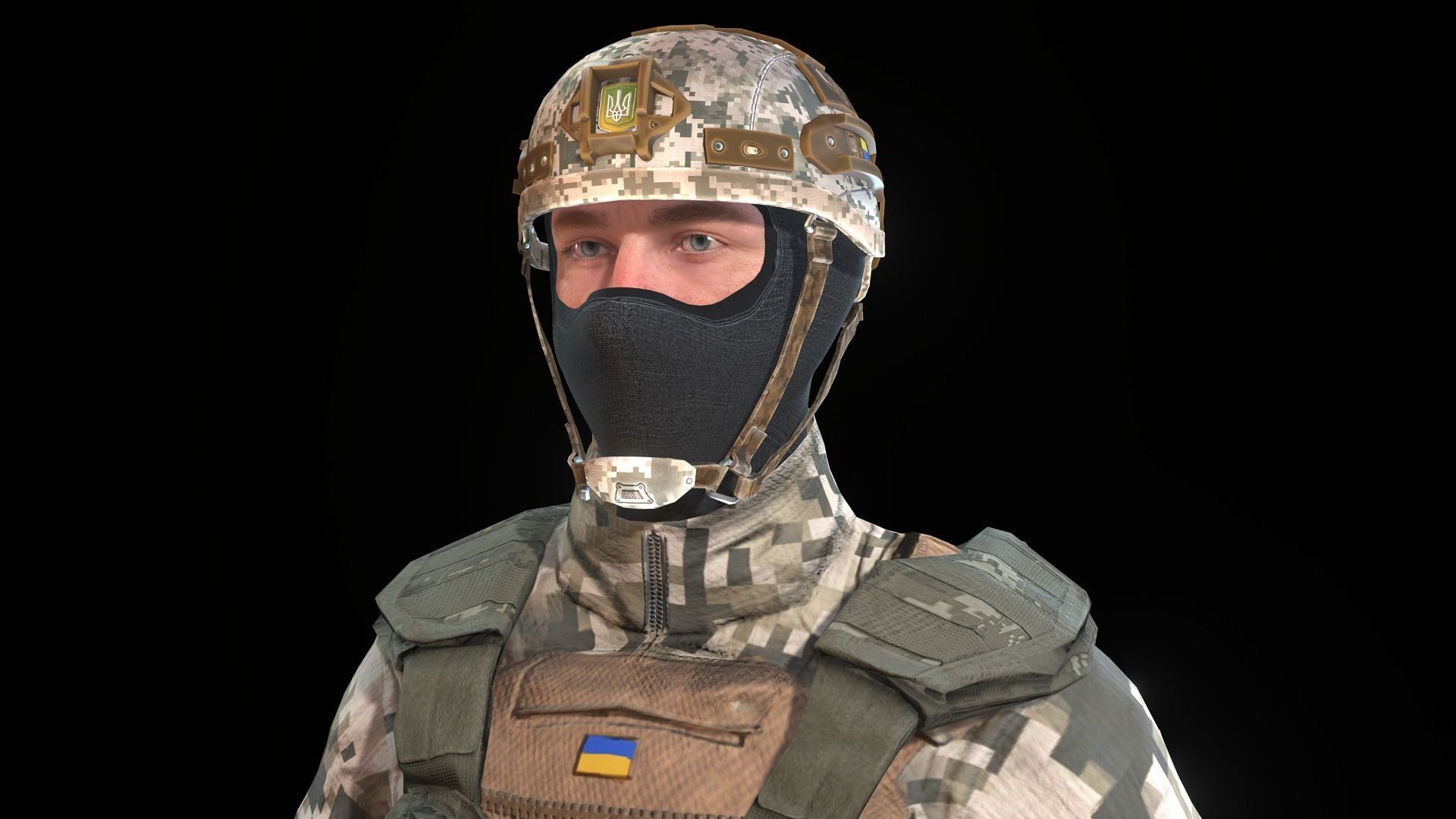 3D model Ukrainain Military Helmet VR / AR / low-poly | CGTrader