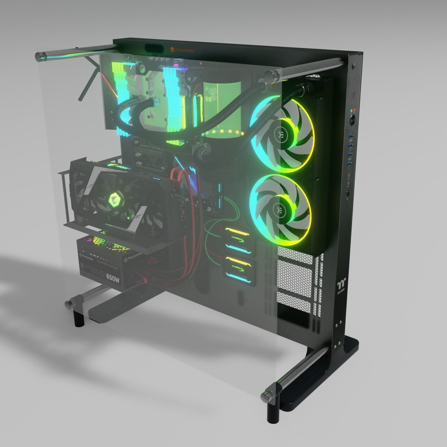 3D model Thermaltake Core P3 Water Cooling PC Gaming VR / AR / low-poly ...