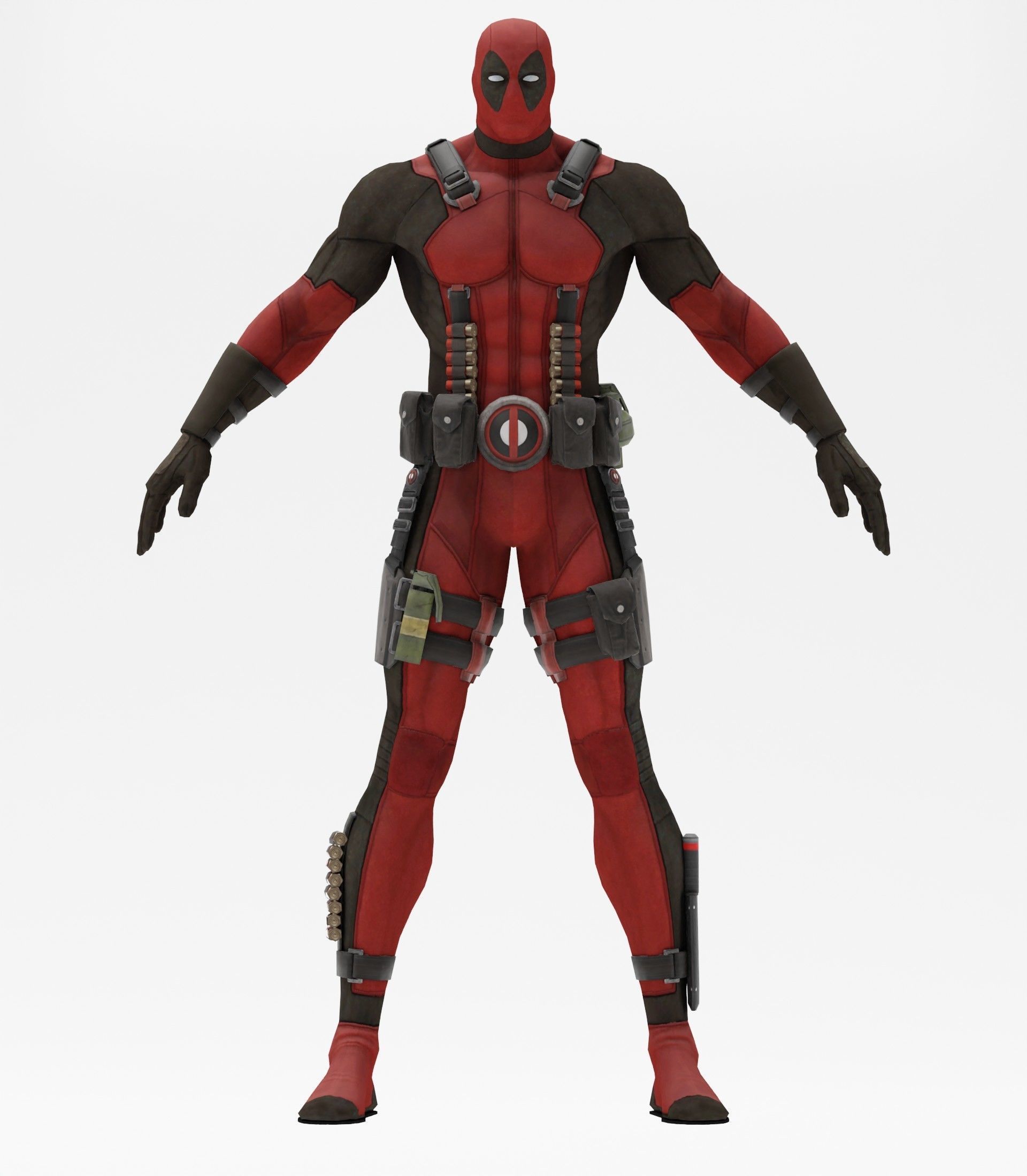 Deadpool rigged 3D model rigged | CGTrader