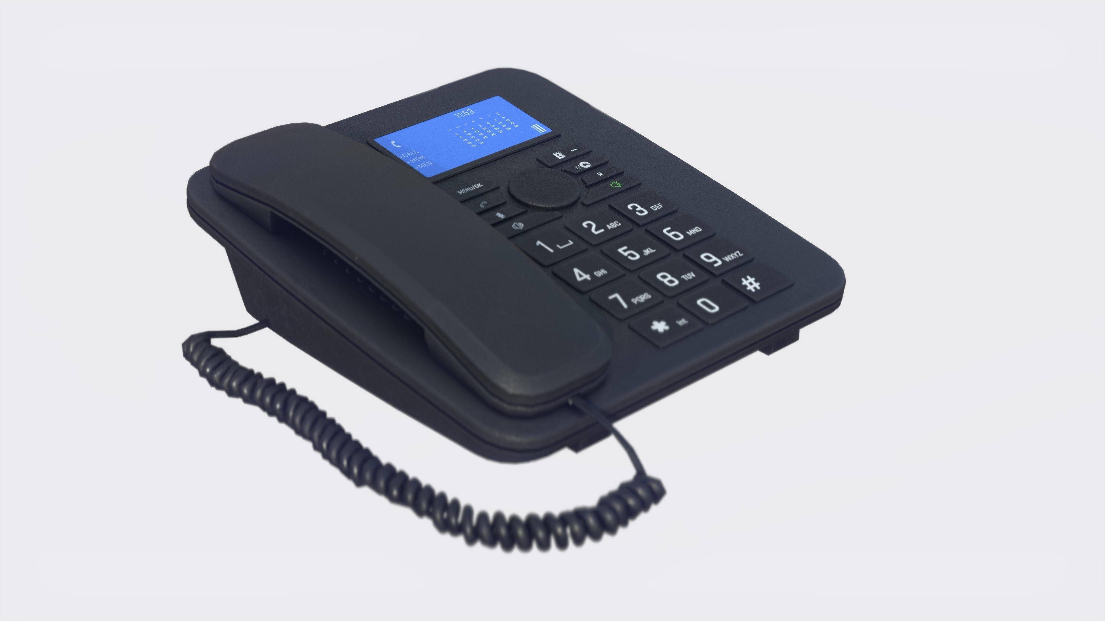 3D model Landline phone with cable VR / AR / low-poly | CGTrader