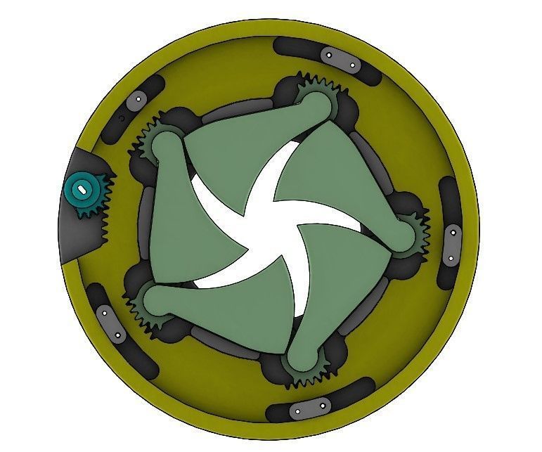 3DP5BLROD70A Mechanical Iris shutter diyidea mechanism aperture 3D ...