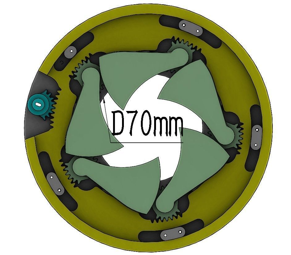 3DP5BLROD70A Mechanical Iris shutter diyidea mechanism aperture 3D ...