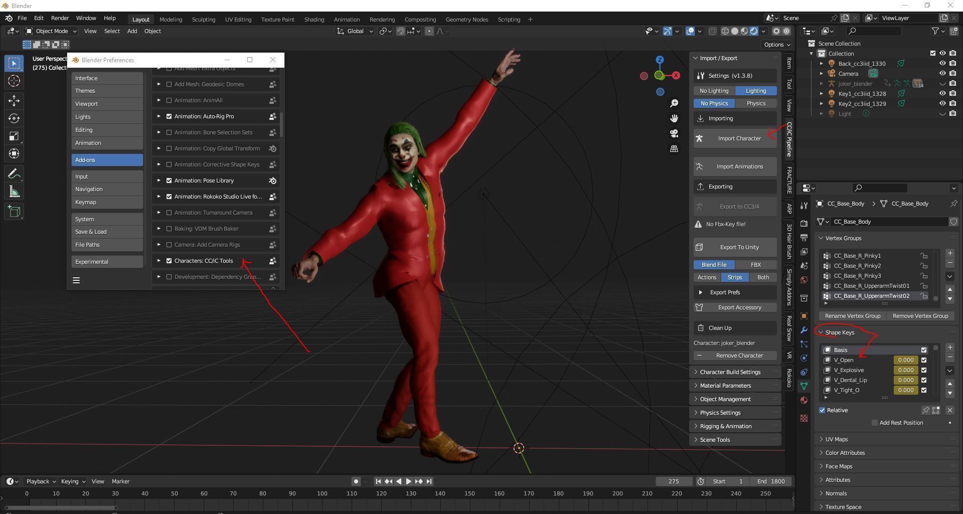 Joker High quality character full Rigged and Animated 3D model animated ...