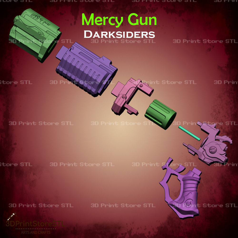 Mercy Gun Cosplay Darksiders - STL File 3D model 3D printable | CGTrader