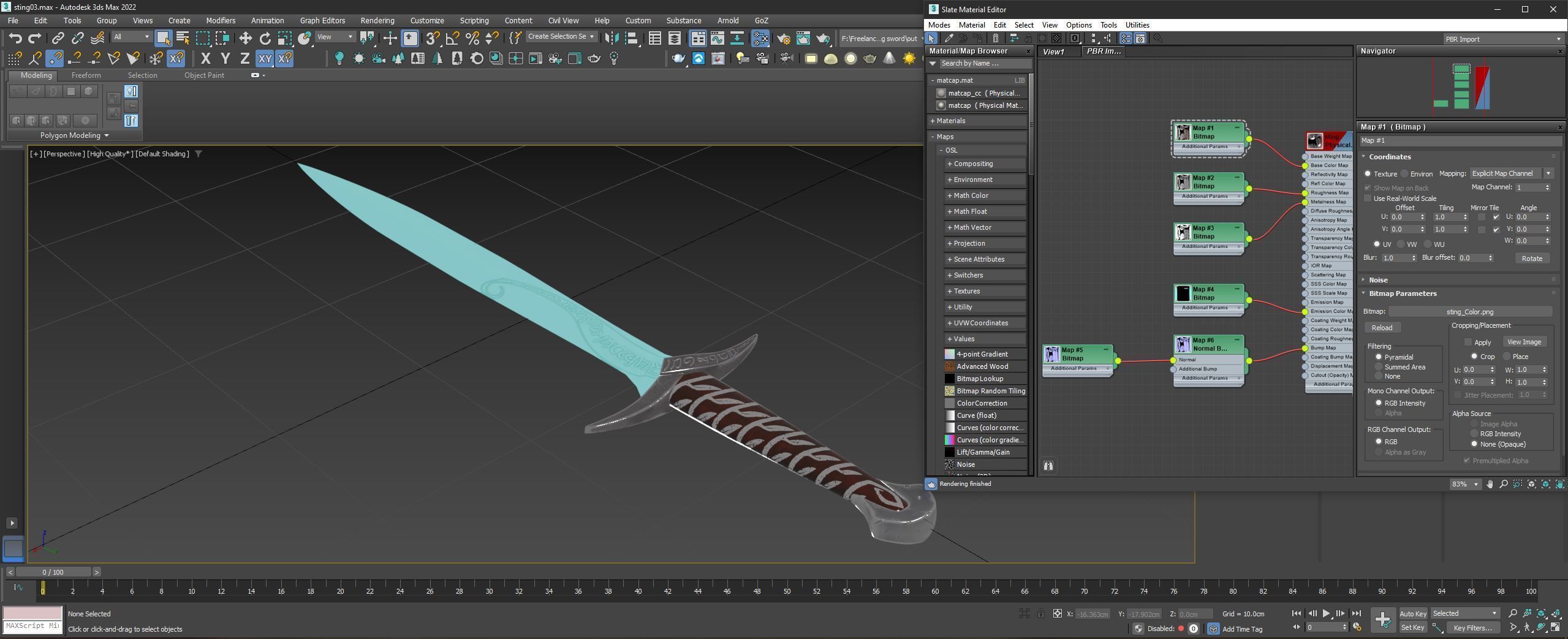 3D model Sting Dagger from LOTR and The Hobbit VR / AR / low-poly ...