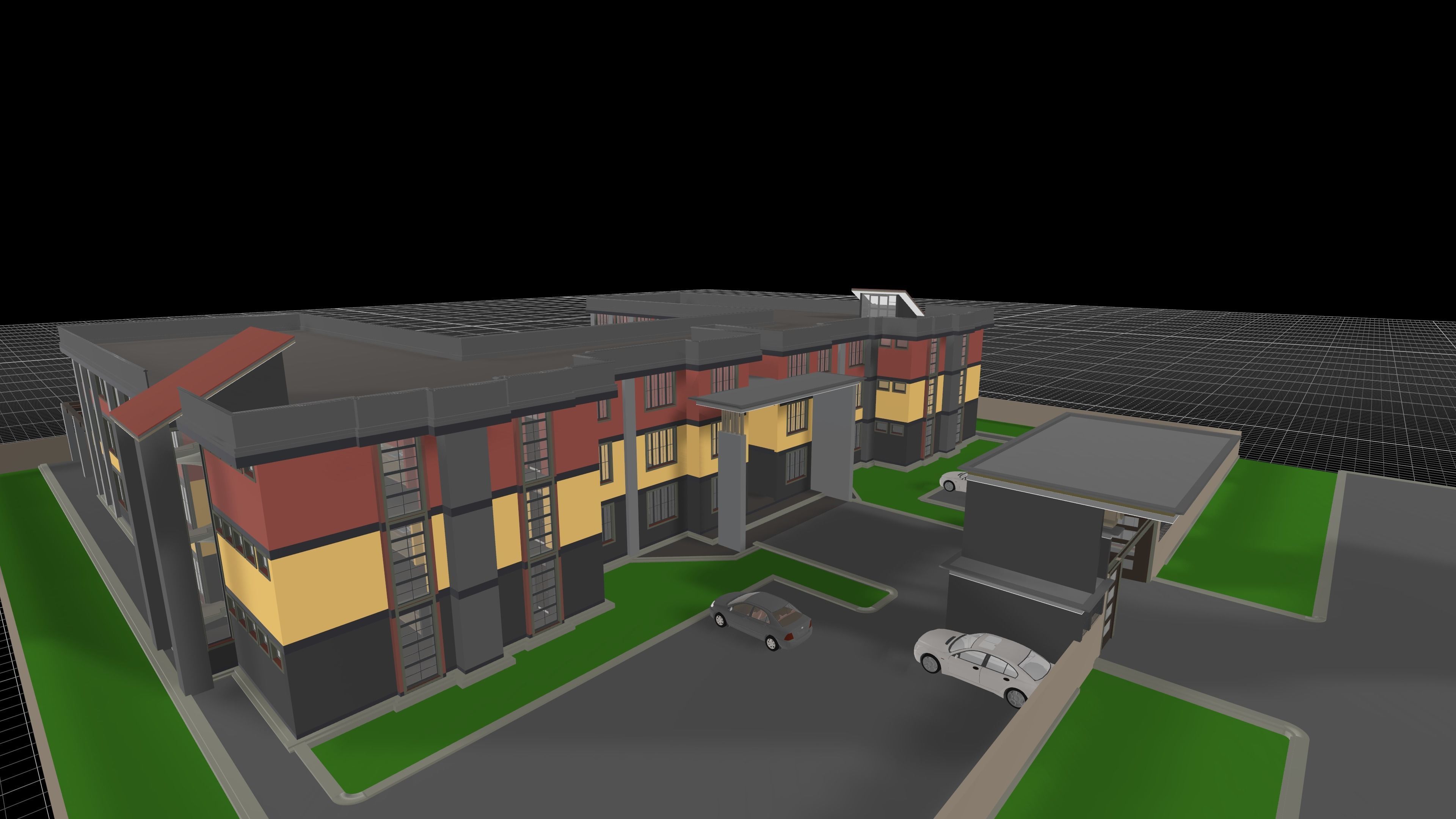 3D model School Exterior Model VR / AR / low-poly | CGTrader