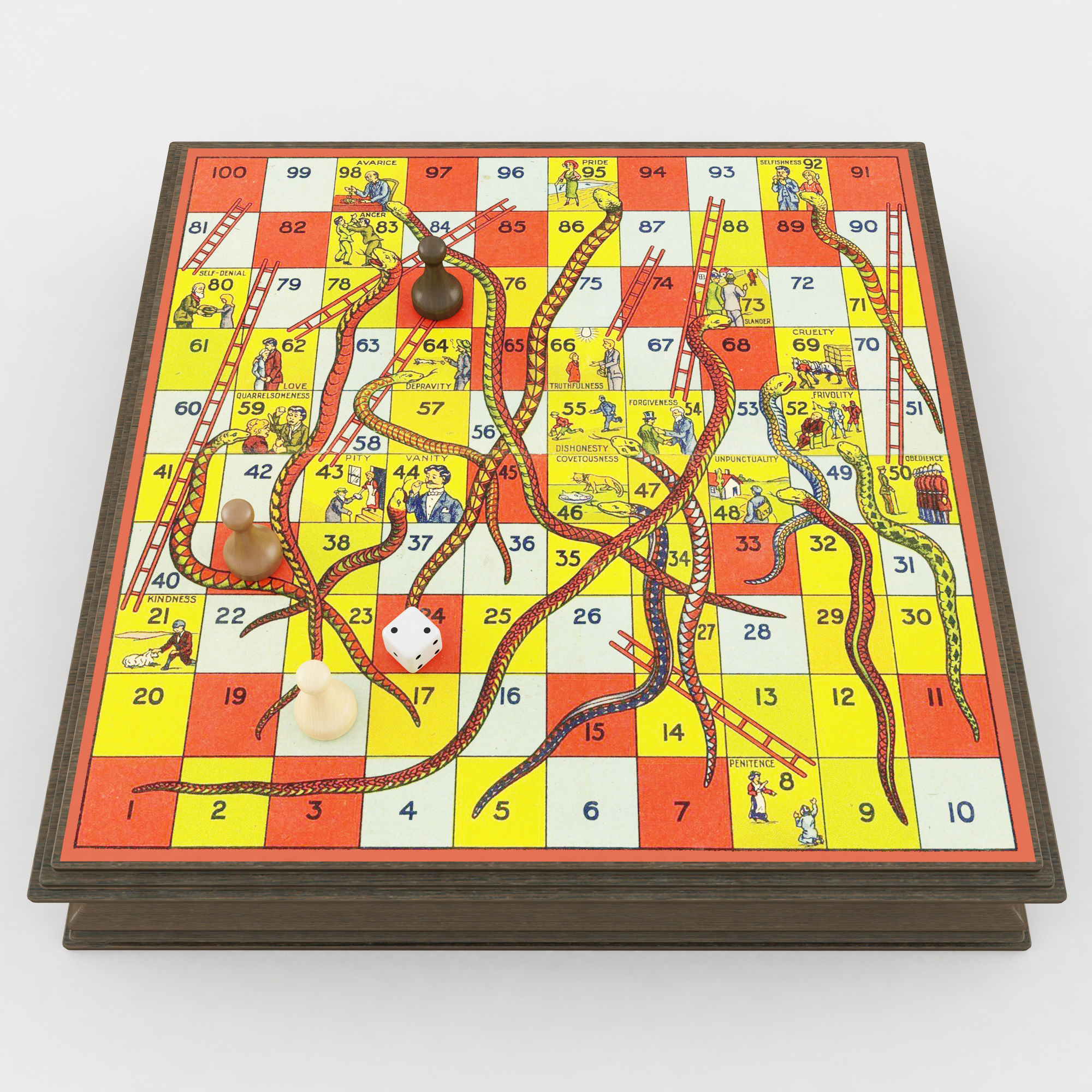 Snakes and Ladders Board Game 3D model | CGTrader