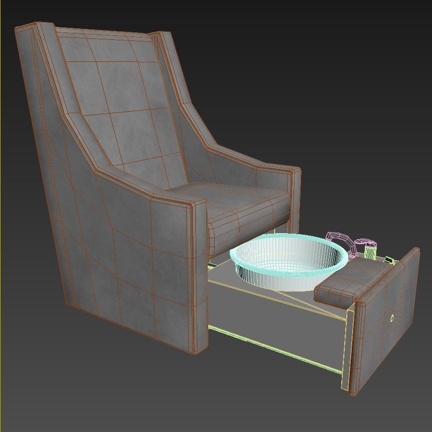 Salon Furniture Modern Wing Pedicure Spa Chair 3D model | CGTrader