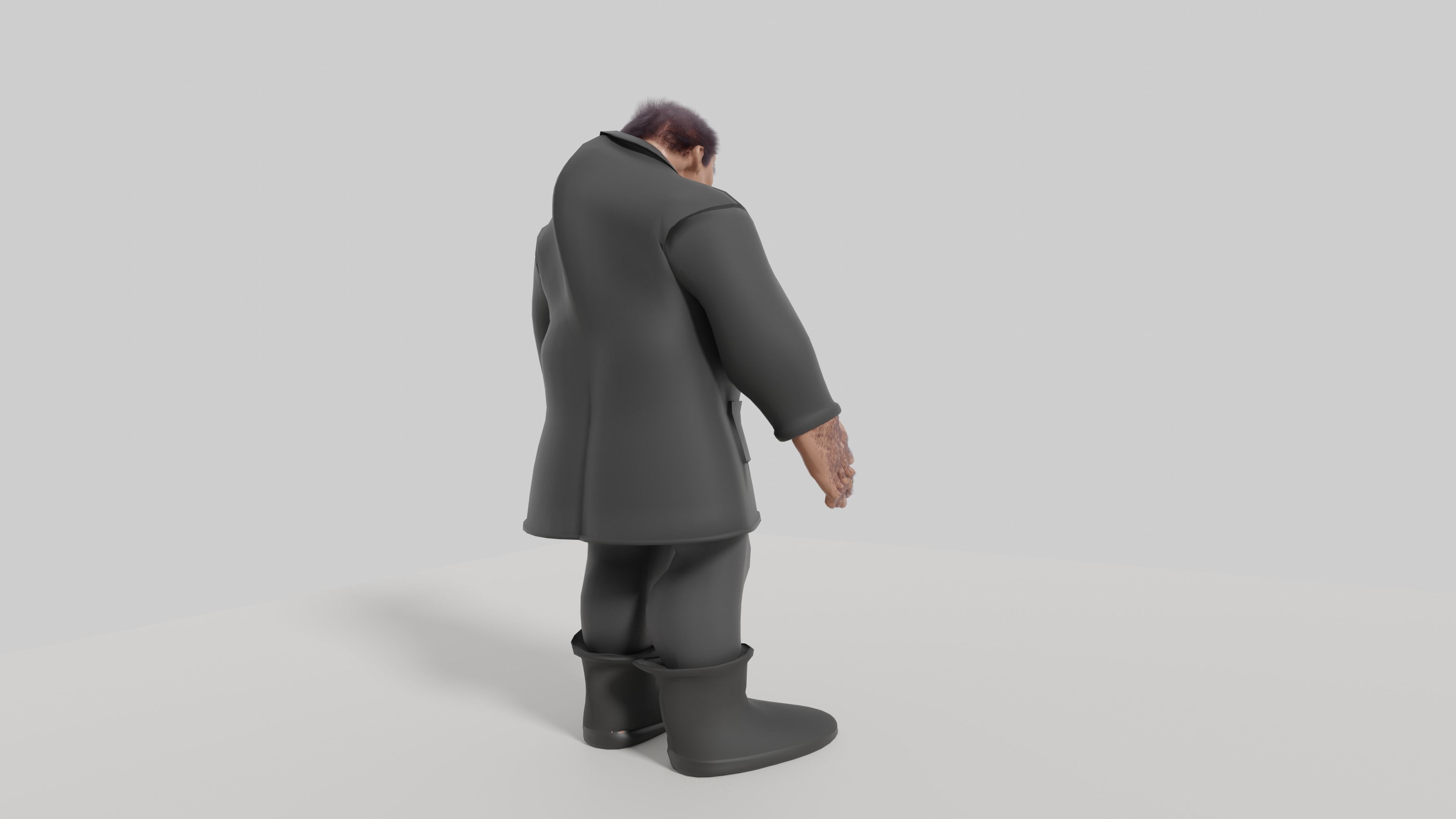 3D model Quasimodo man in coat and boots VR / AR / low-poly | CGTrader