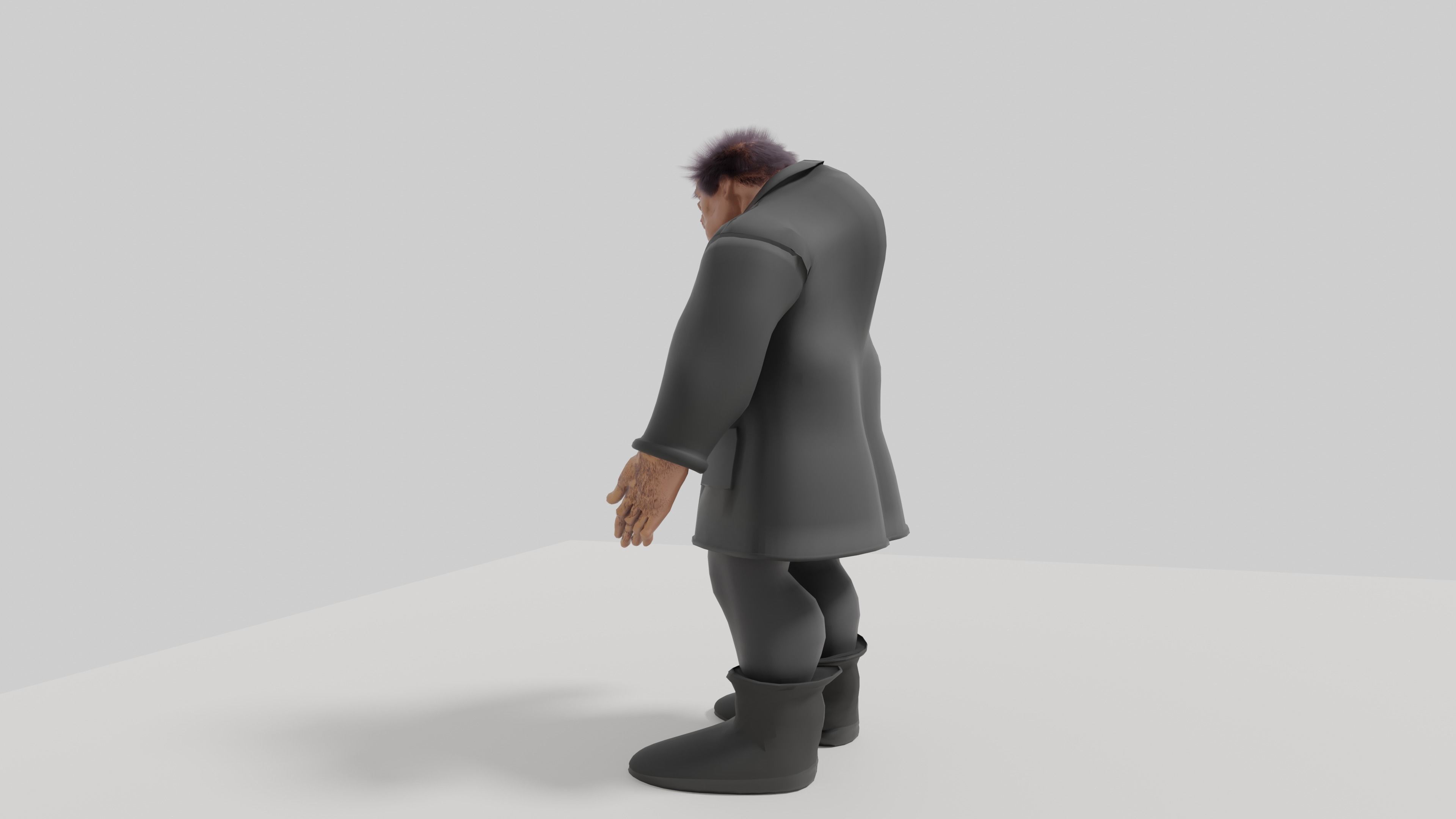 3D model Quasimodo man in coat and boots VR / AR / low-poly | CGTrader