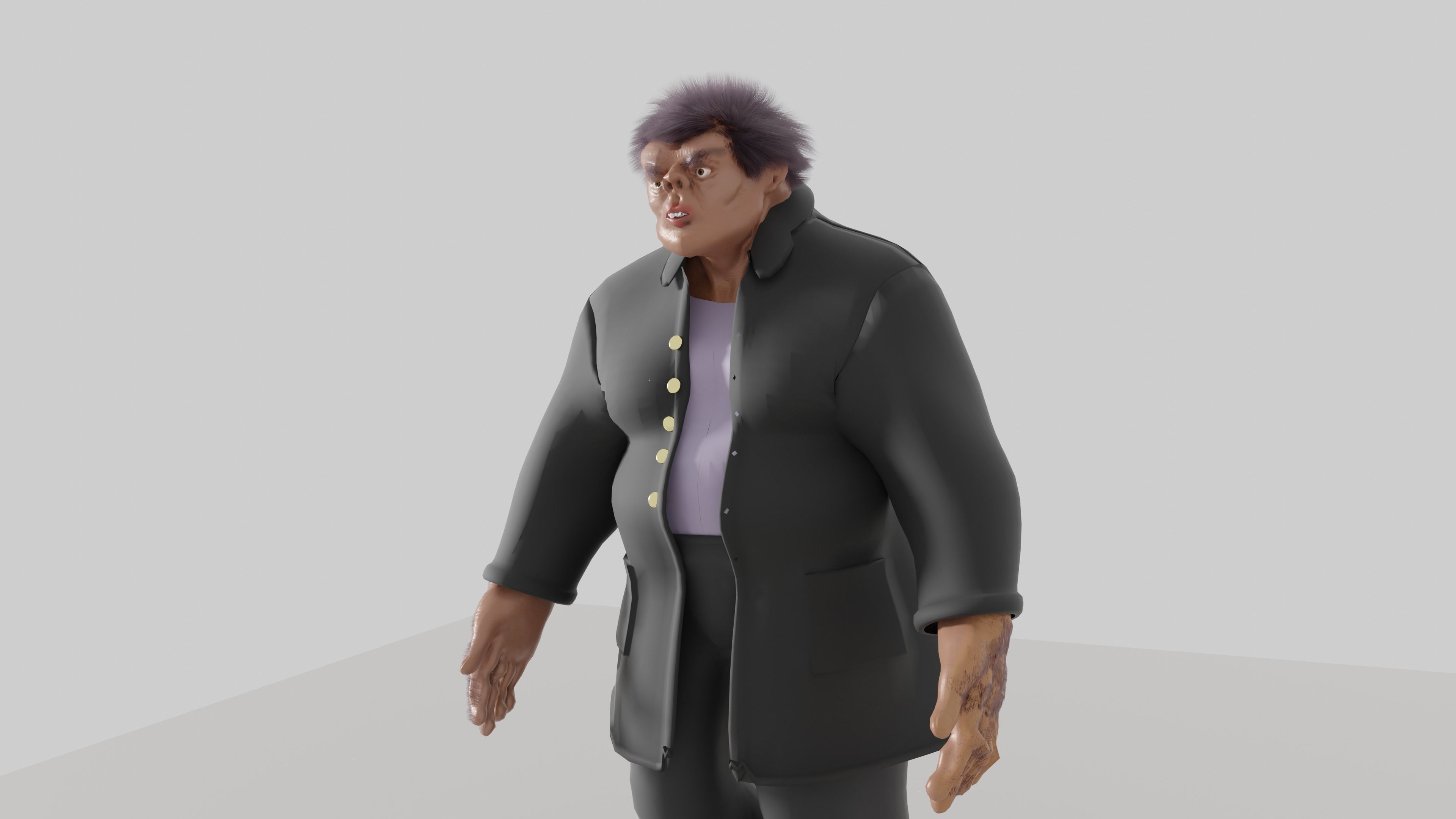 3D model Quasimodo man in coat and boots VR / AR / low-poly | CGTrader
