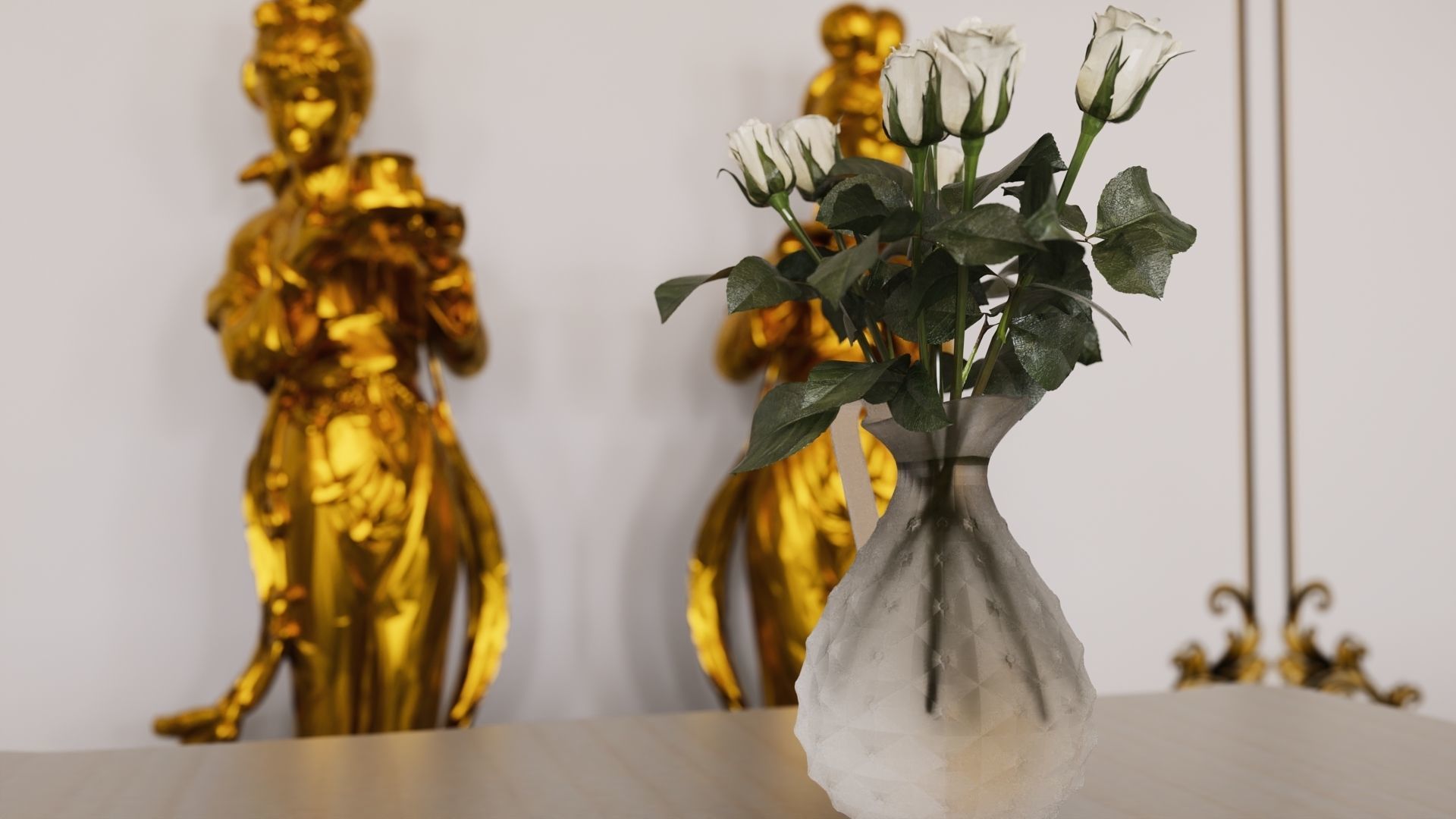 Golden mirror hall 3D model | CGTrader